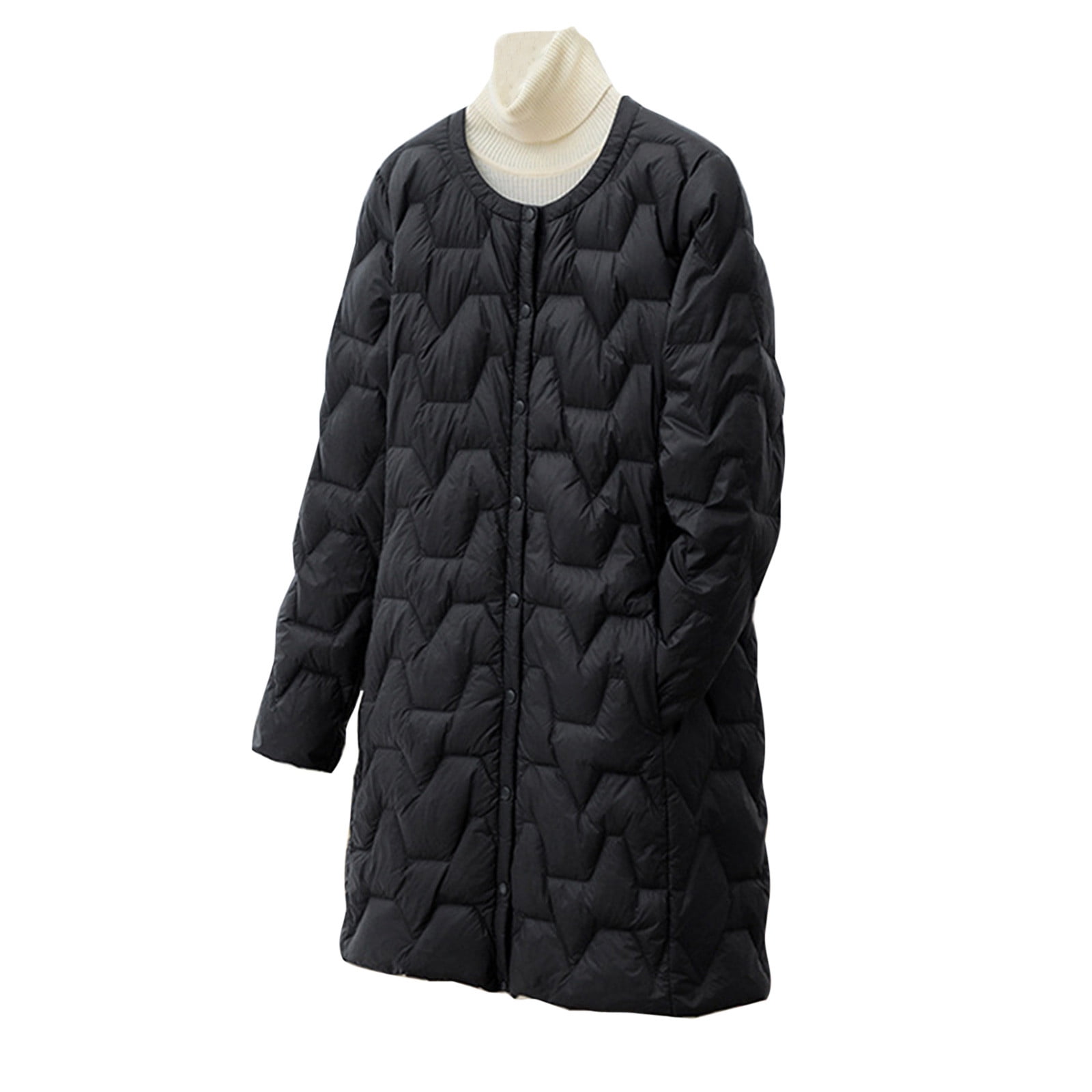 POIUYTR Women Puffer Jacket Long Sleeve Lightweight Packable Quilted ...