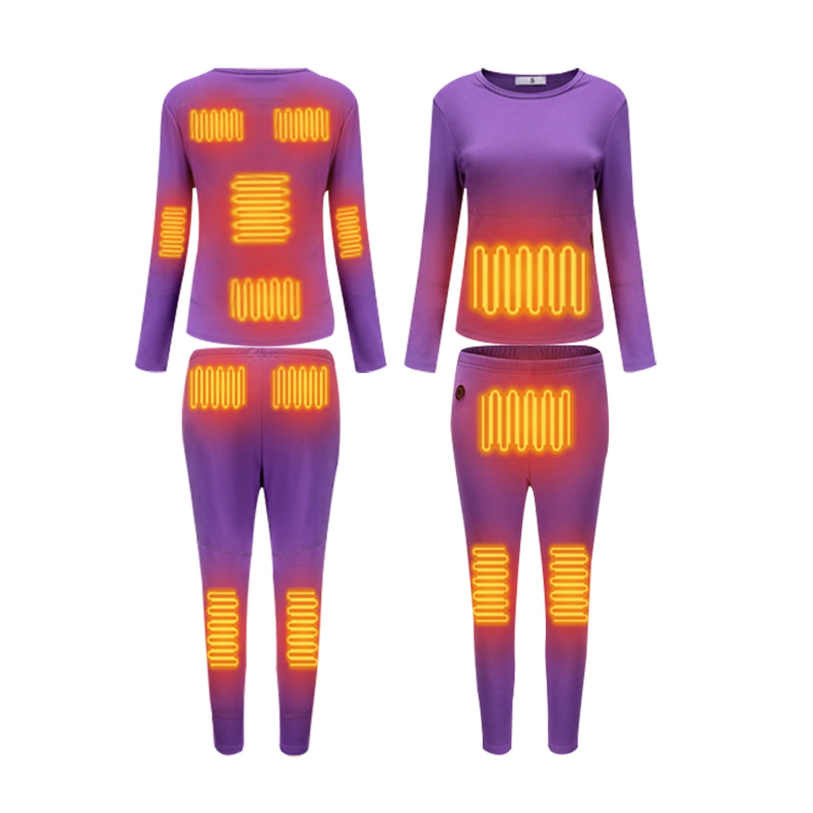 POIUYTR Women's Heated Thermal Underwear Set, USB Charged 14 Zone ...