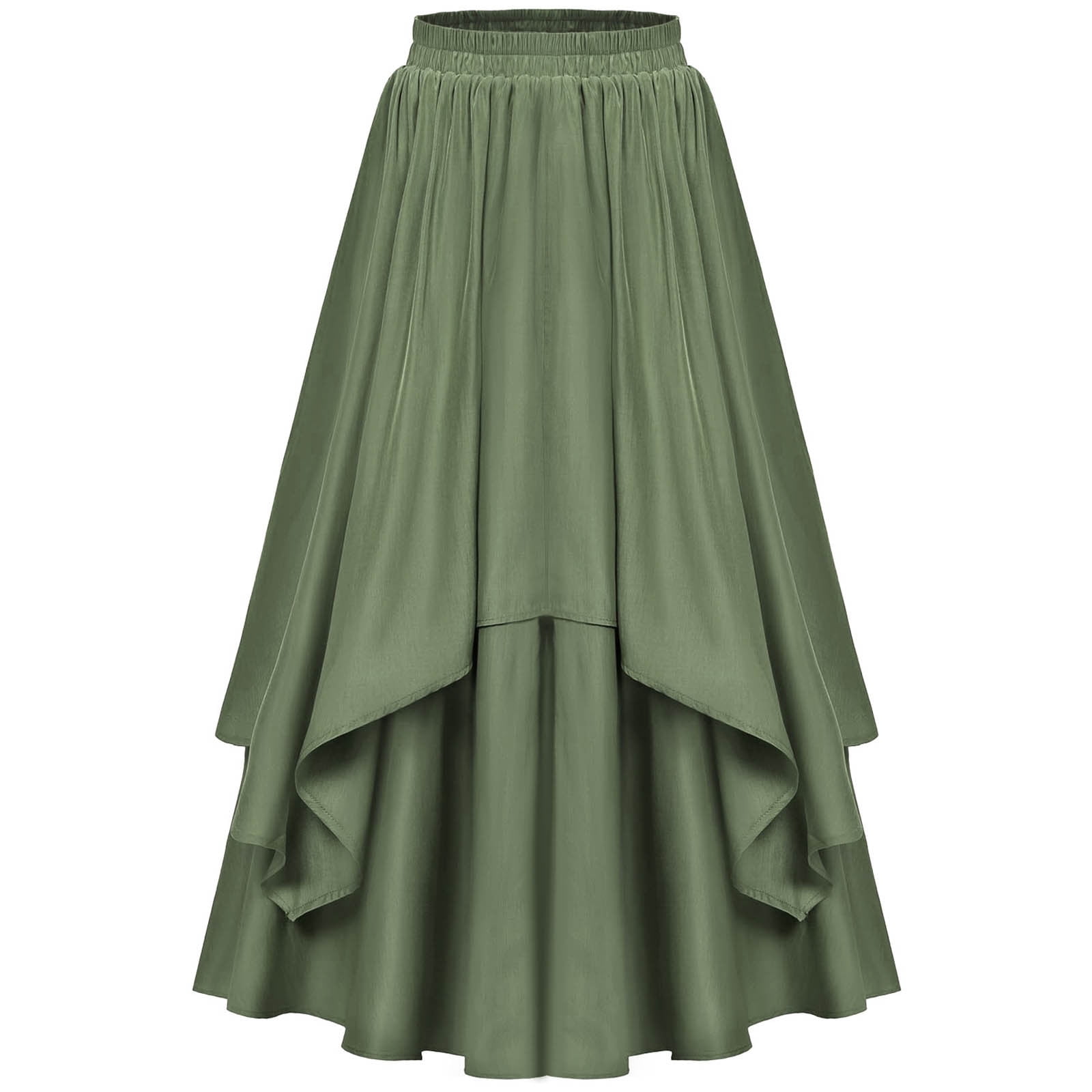 POIUYTR Women's Vintage Gothic Court Skirt Elastic Waist Renaissance ...