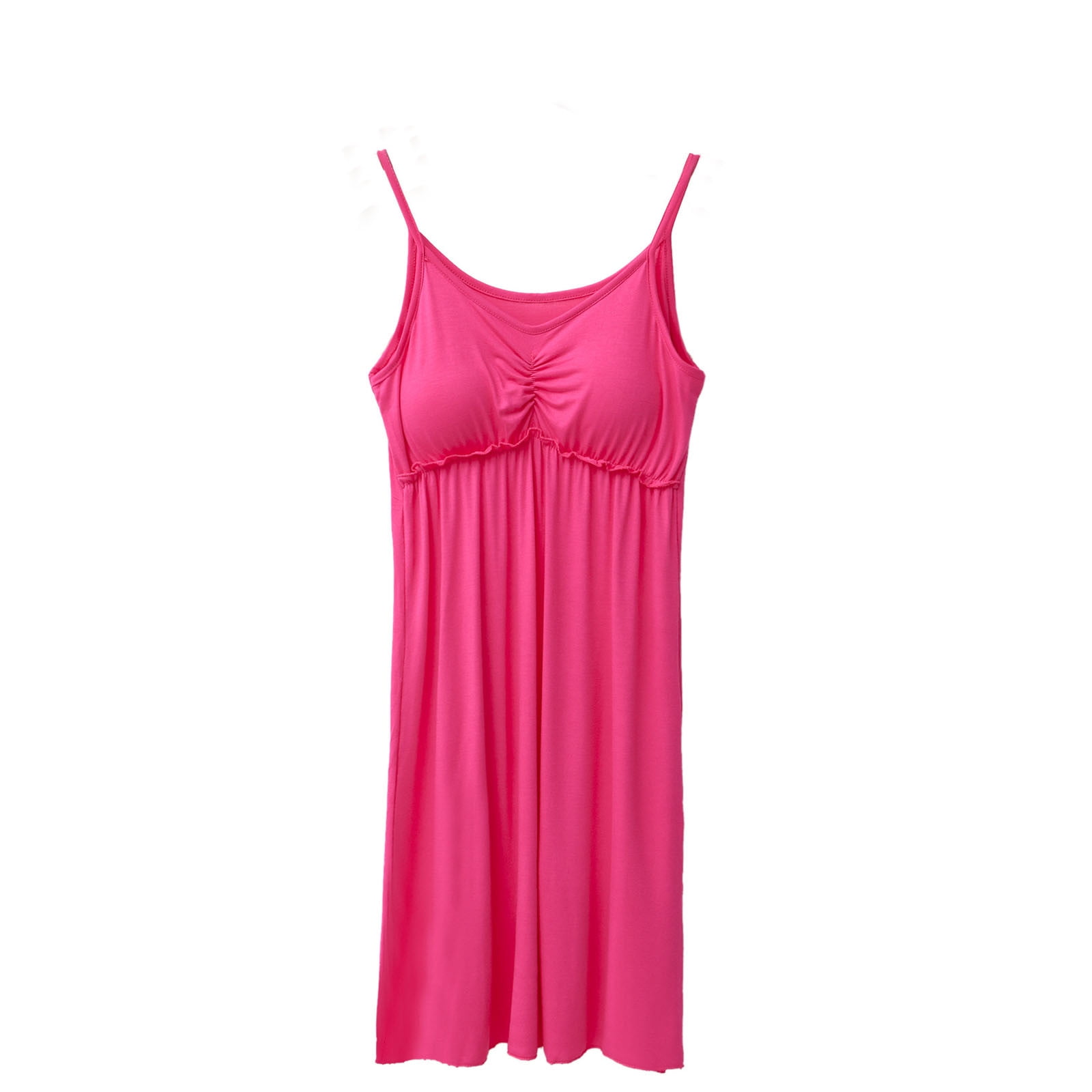 POIUYTR Womens Sleeveless Nightgown Plus Size Summer Spaghetti Strap ...