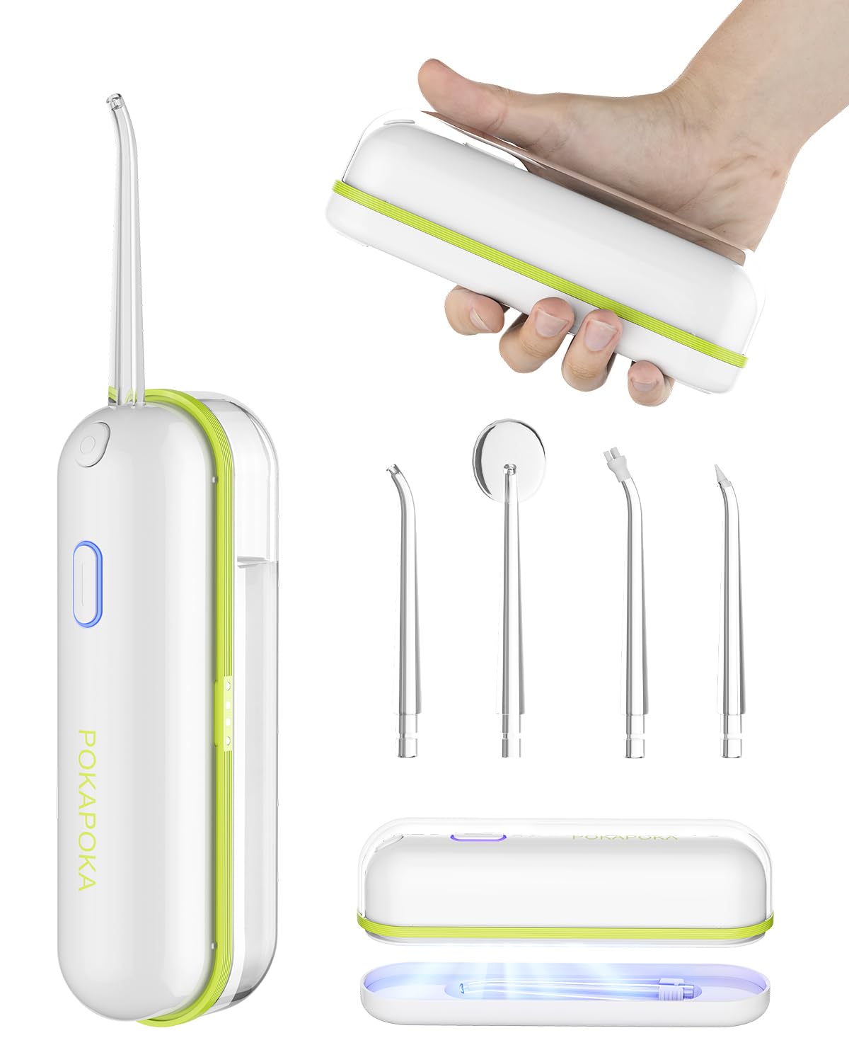 POKAPOKA Portable Travel Water Flosser, Mini Cordless Water Teeth Picks ...