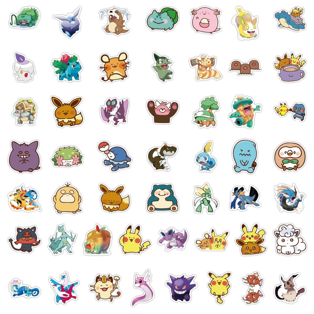 POKEMON 50Pcs Cartoon Movie Stickers Gifts for Kids Girl Laptop, Cute ...