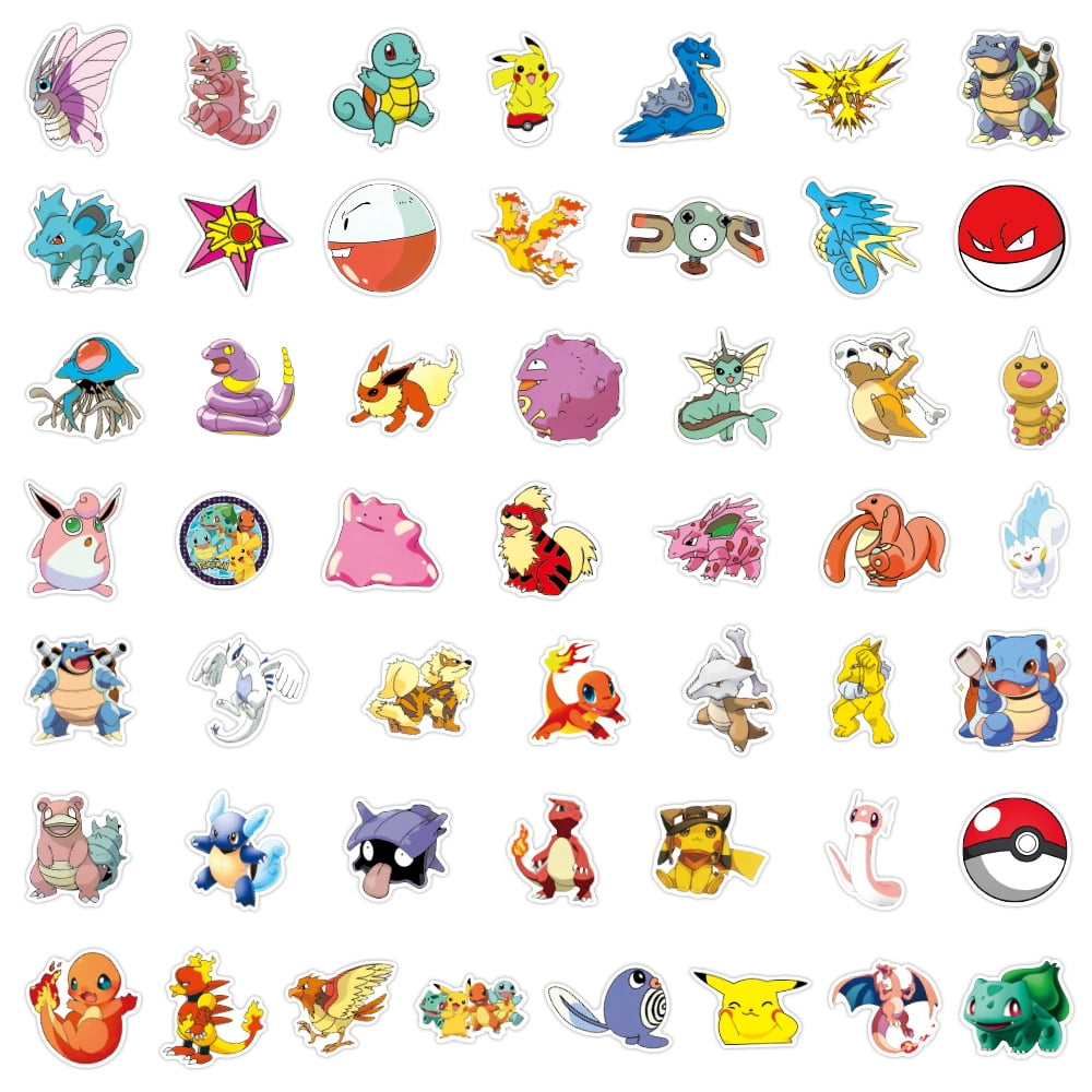 POKEMON 50Pcs Cartoon Movie Stickers Gifts for Kids Girl Laptop, Cute ...