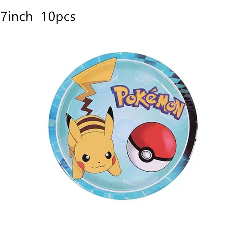 POKEMON 57/81/91/138/148 PCS Party Paper Plates Disposable Round Paper ...