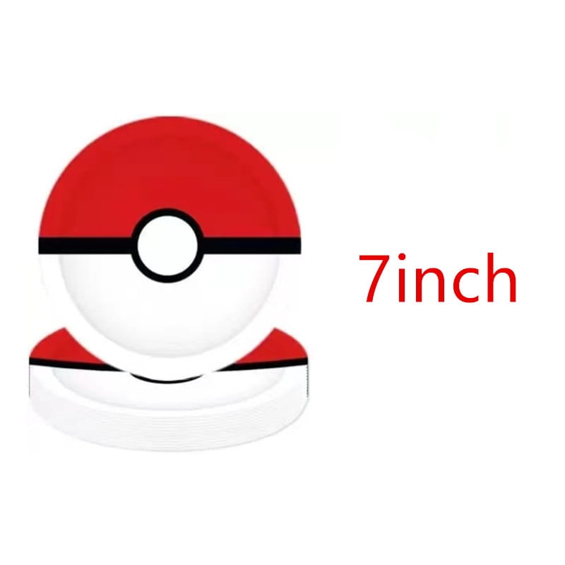 POKEMON 91/101 PCS Party Paper Plates Disposable Round Paper Dessert ...