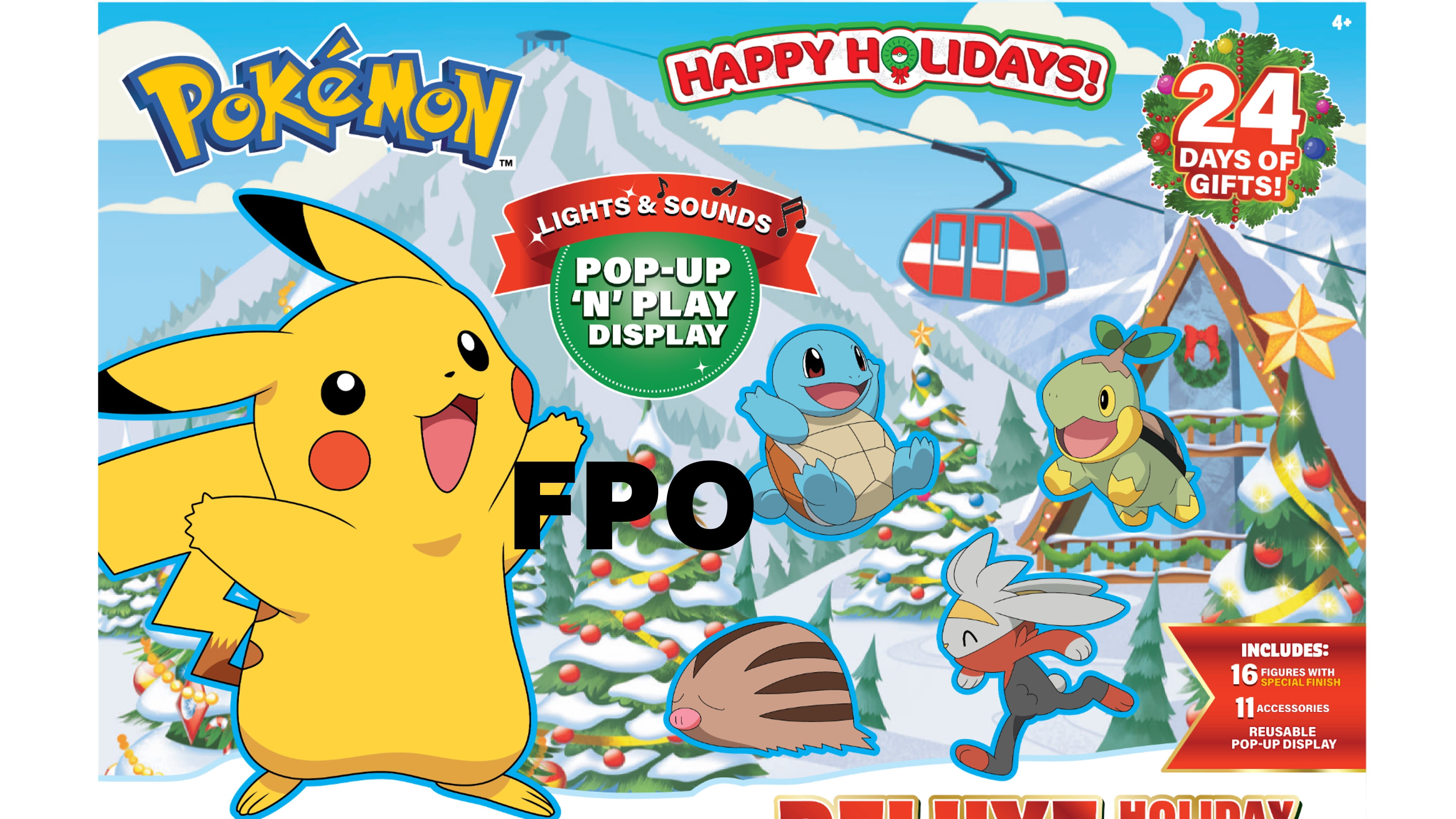 POKEMON HOLIDAY CALENDAR - Features 16 2-Inch Battle Figures with ...