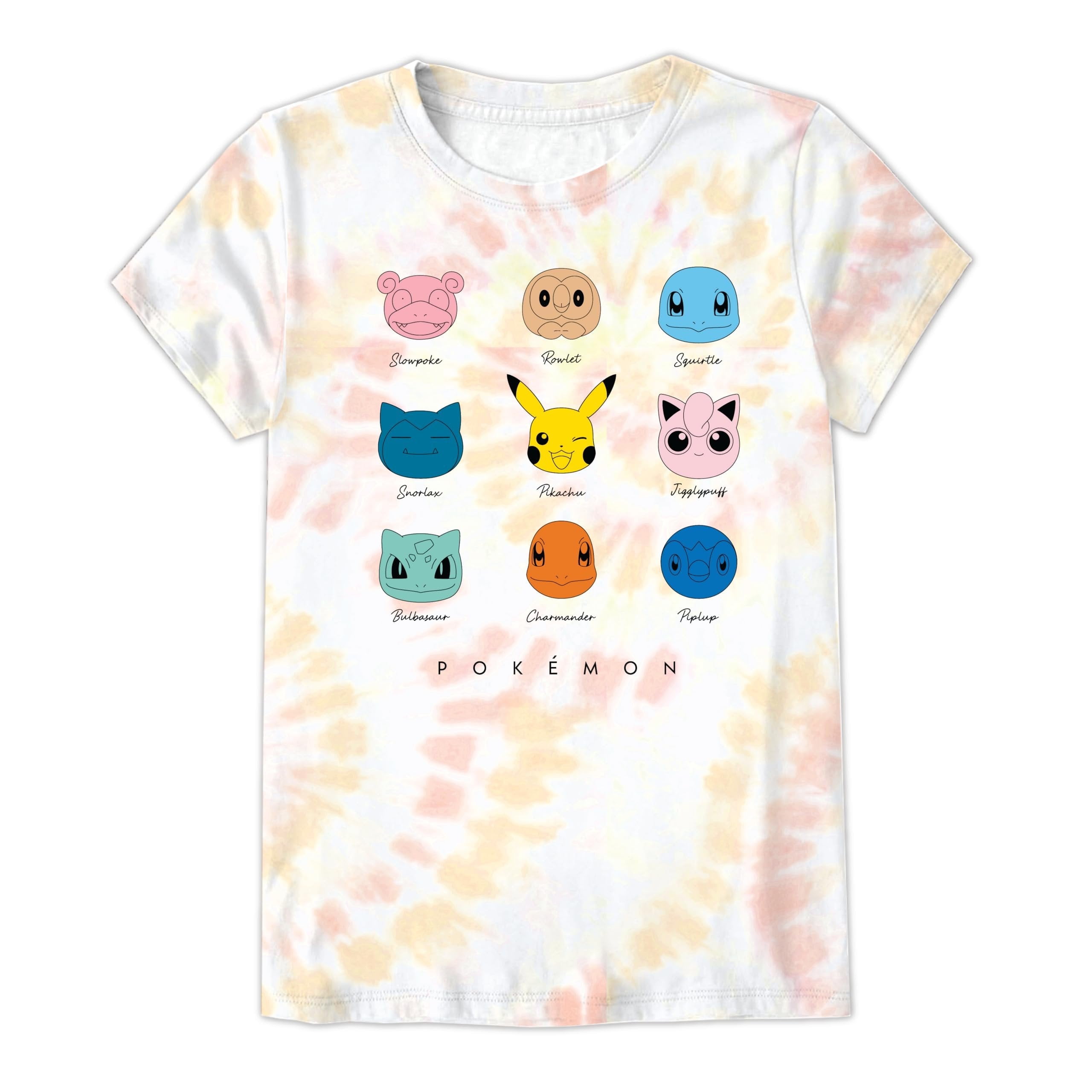 Pokemon Little and Big Girls Short Sleeve Tie-Dye T-Shirt, Sizes 4-16 ...