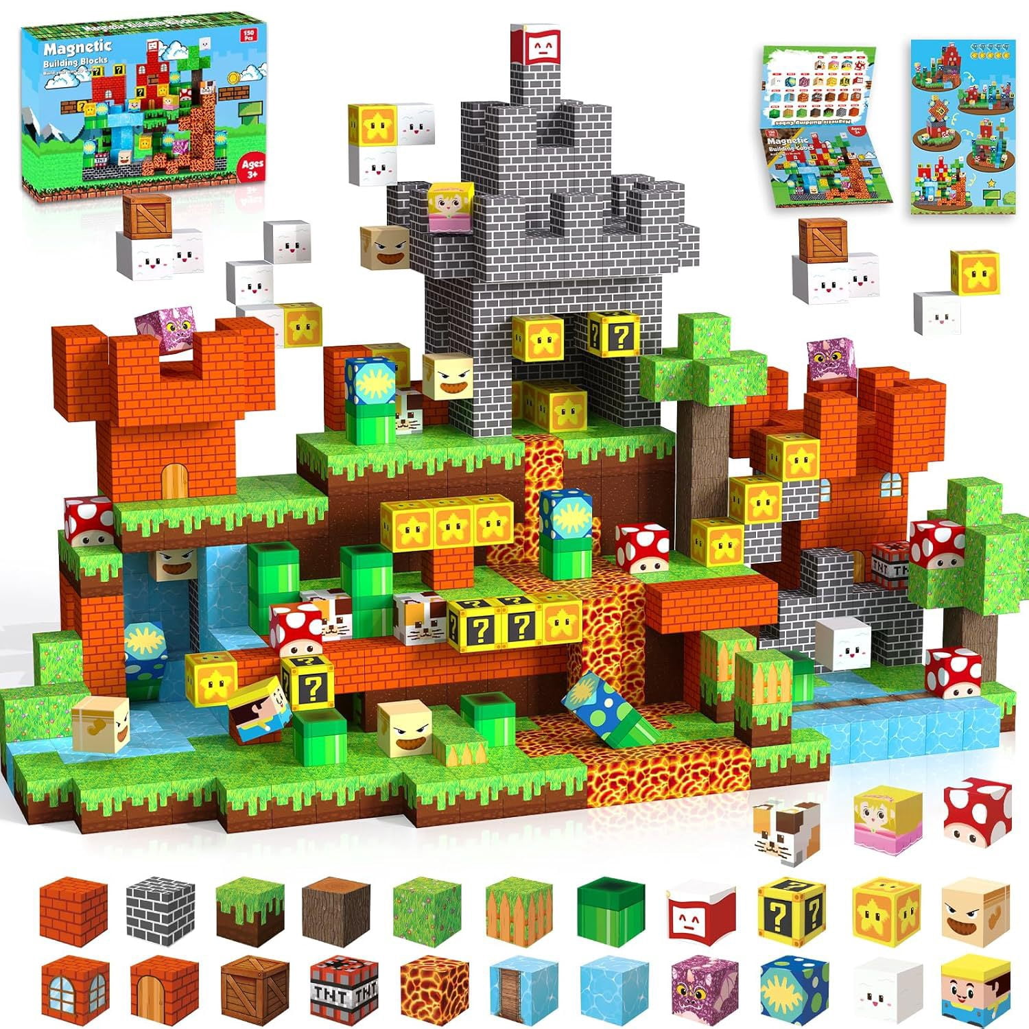 POKEMON Magnetic Building Blocks Game World Theme 150 Pieces STEM ...