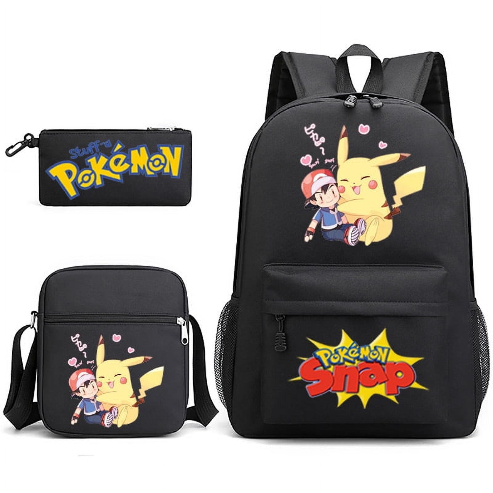POKEMONAnime 3 PCS Sets Backpack for Women/Women/Teen, Work Business ...