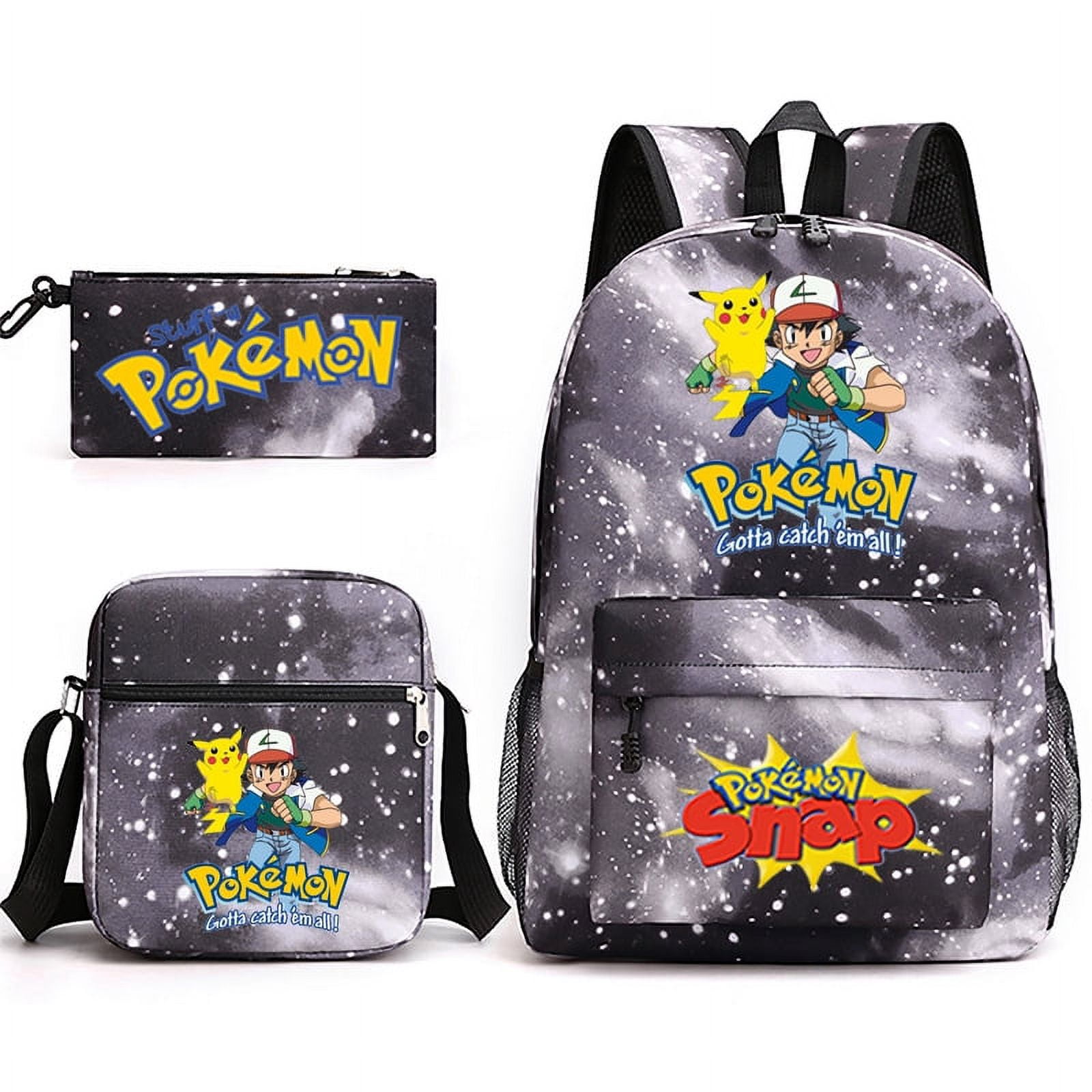POKEMONAnime 3 PCS Sets Backpack for Women/Women/Teen, Work Business ...