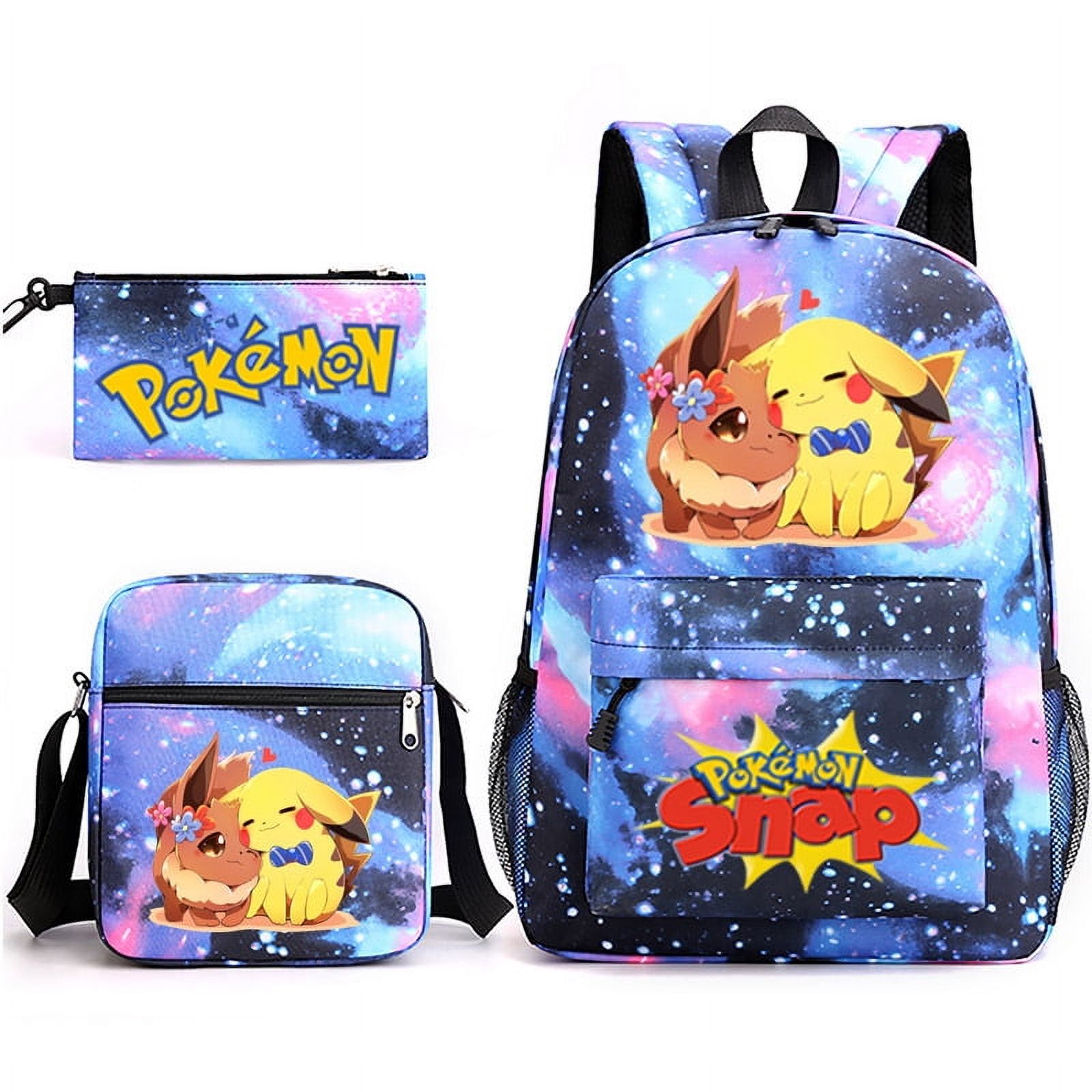 POKEMONAnime 3 PCS Sets Backpack for Women/Women/Teen, Work Business ...