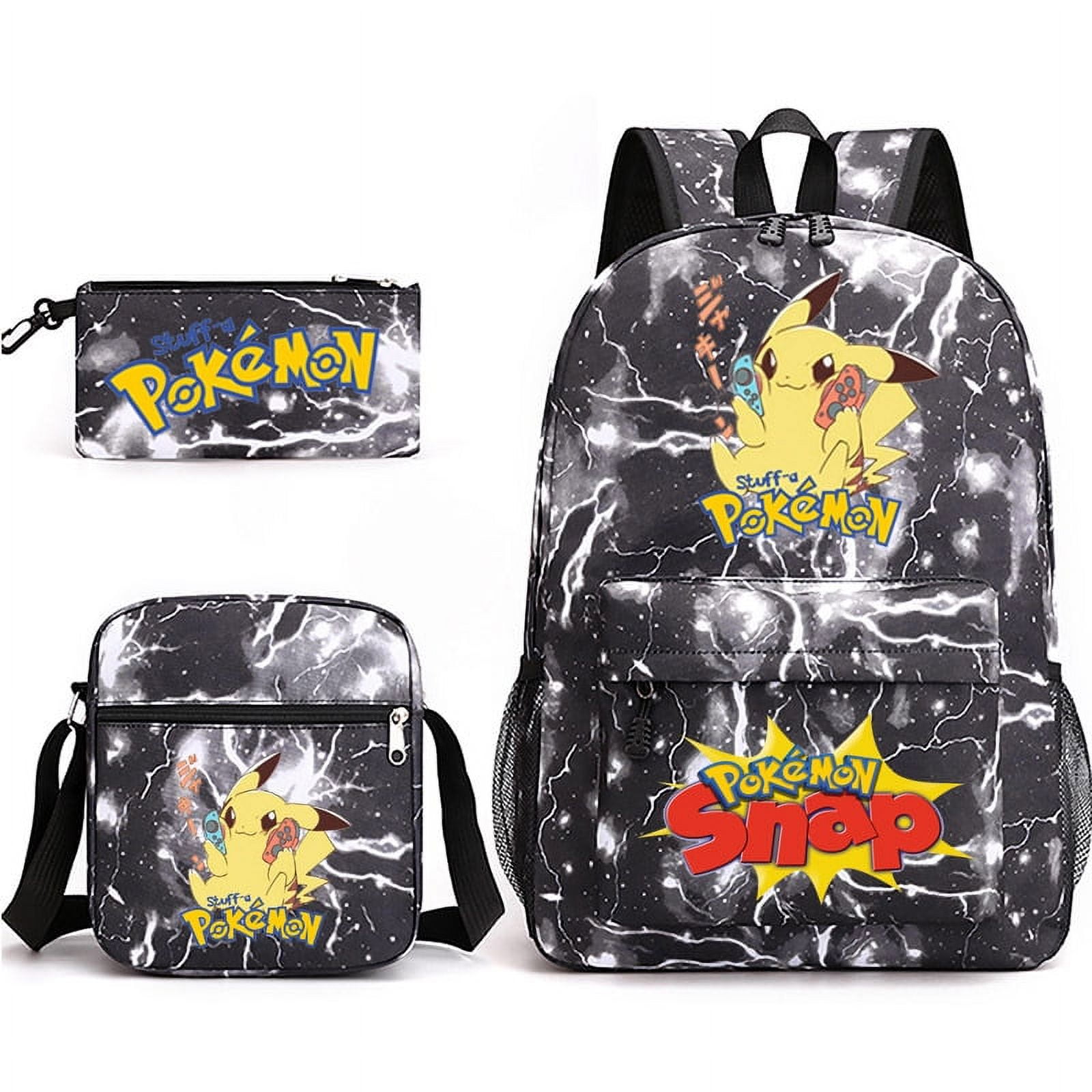POKEMONAnime 3 PCS Sets Backpack for Women/Women/Teen, Work Business ...