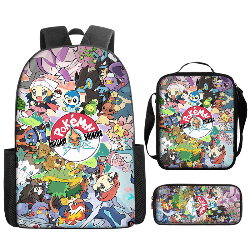 POKEMONAnime Backpack for Teens Womens Mens Stylish Daypack Purse ...