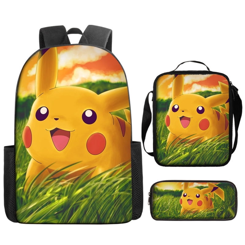 POKEMONAnime Backpack for Teens Womens Mens Stylish Daypack Purse ...