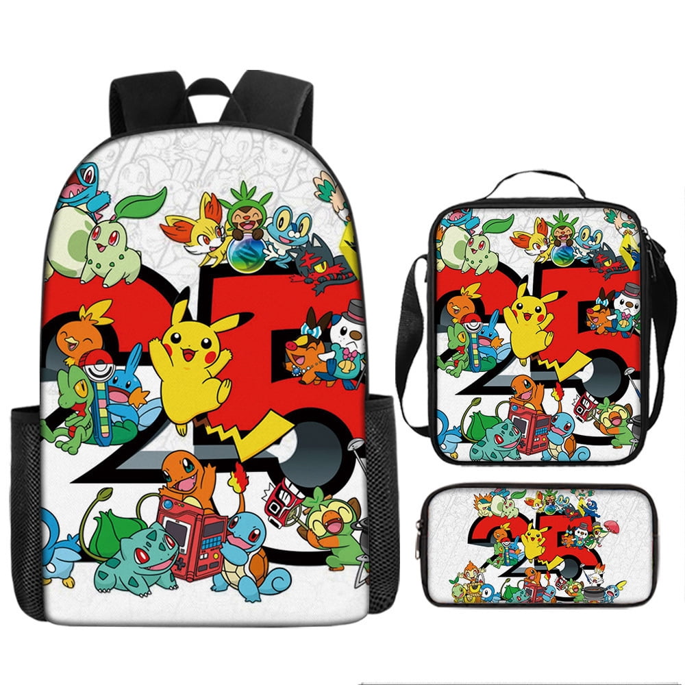 POKEMONAnime Backpack for Women/Men/Teens, Backpack With Lunch Bag and ...