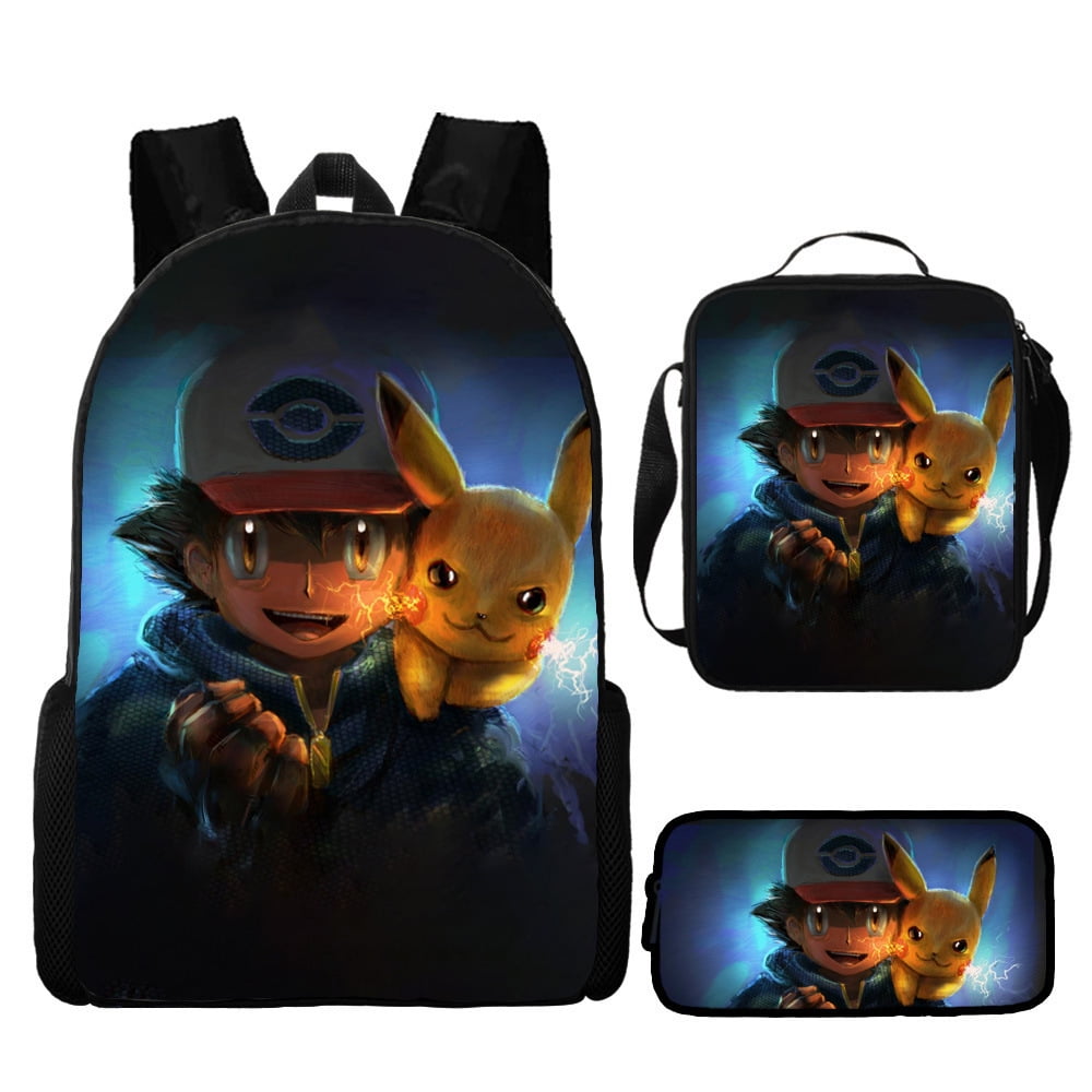 POKEMONAnime Backpack for Teens Womens Mens Stylish Daypack Purse ...