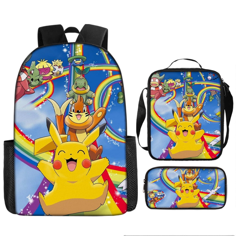 POKEMONAnime Backpack for Teens Womens Mens Stylish Daypack Purse ...