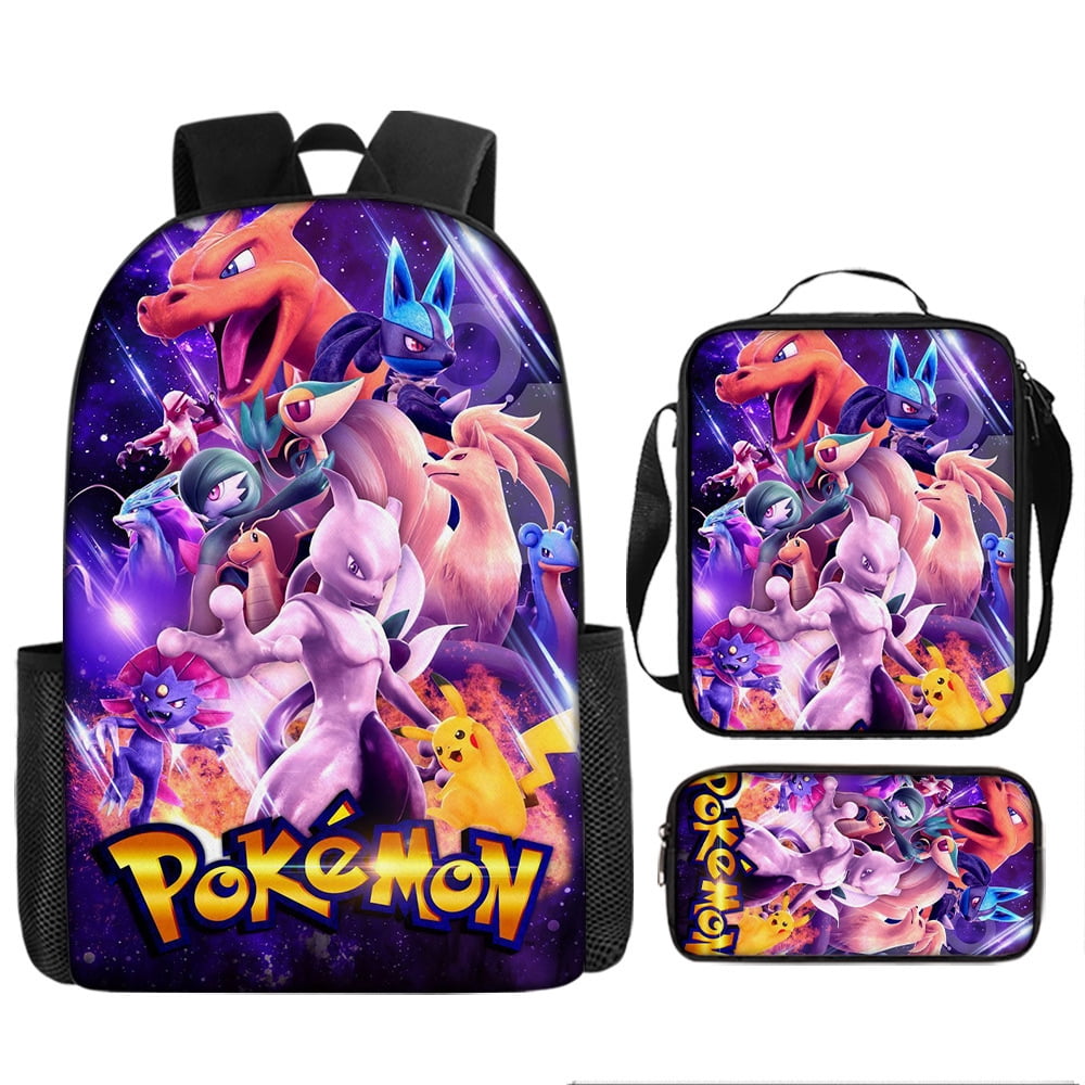 POKEMONAnime Backpack for Teens Womens Mens Stylish Daypack Purse ...