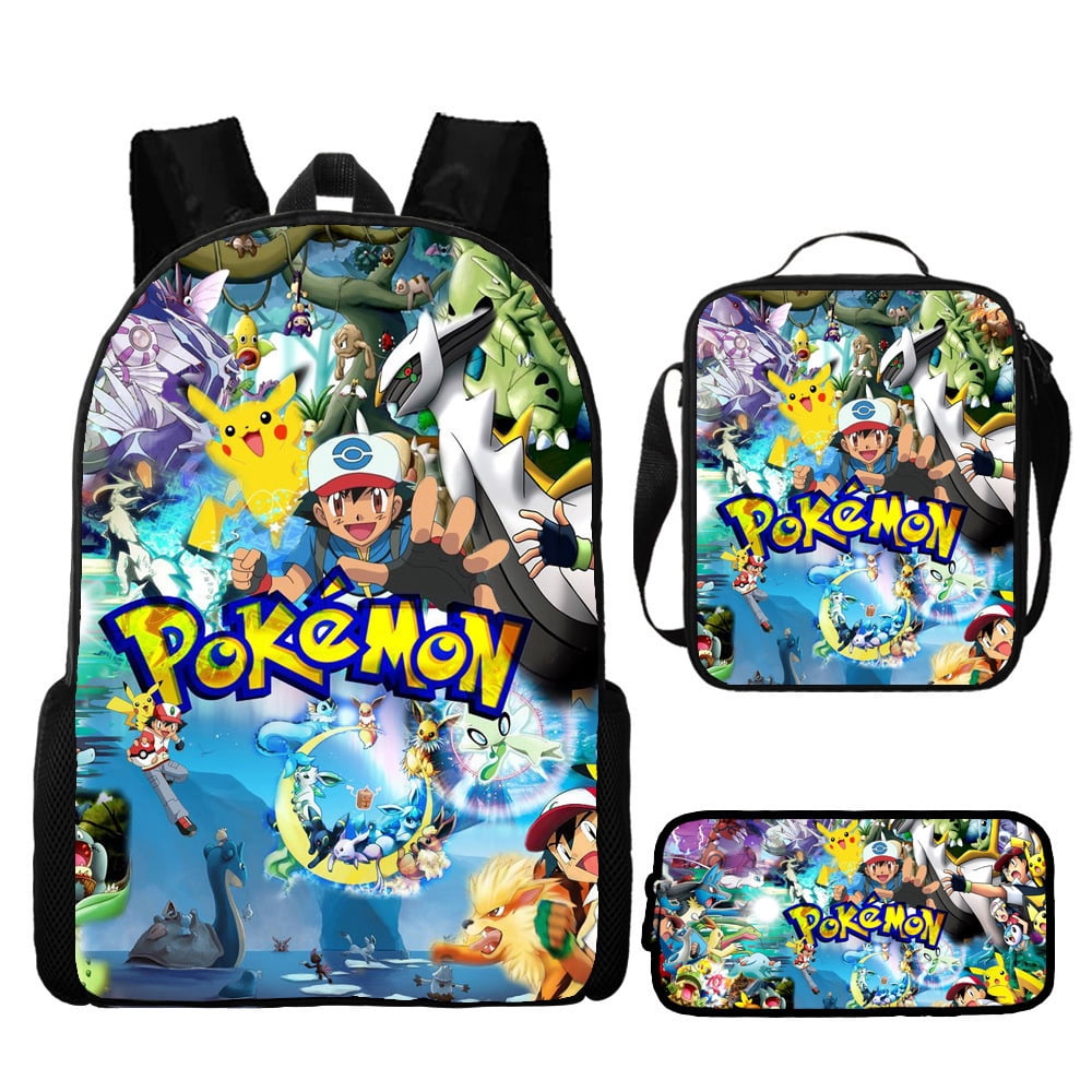 POKEMONAnime Backpack for Teens Womens Mens Stylish Daypack Purse ...