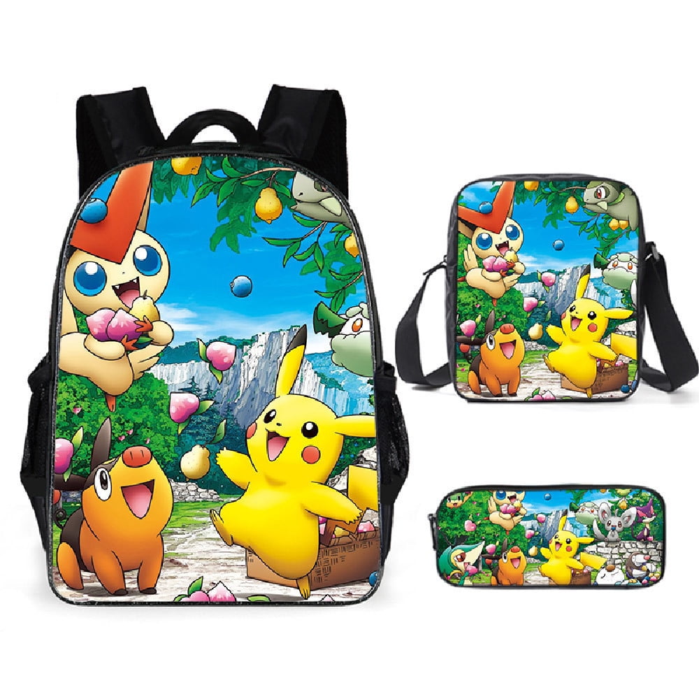 POKEMONAnime Backpack for Teens Womens Mens Stylish Daypack Purse ...