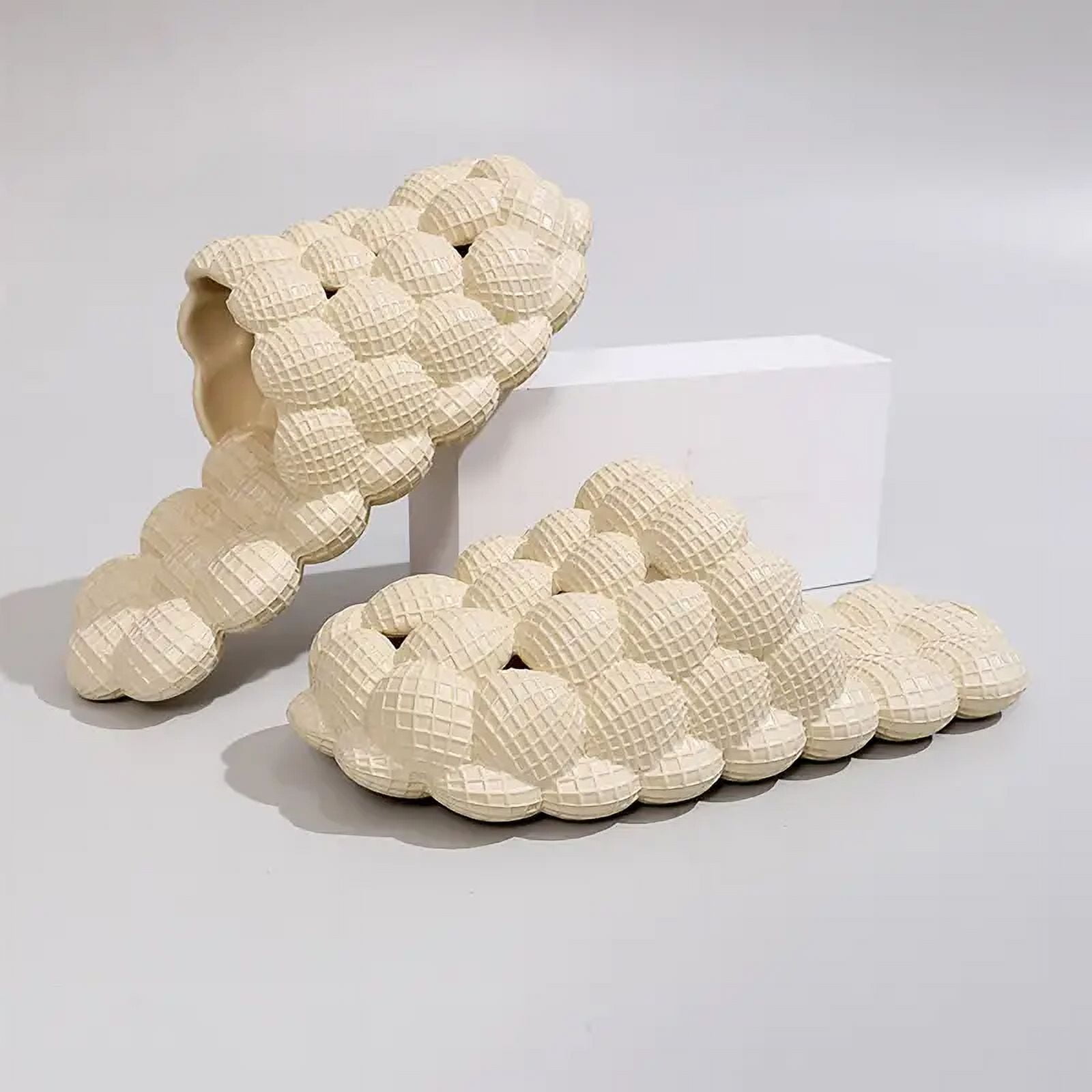 POKUJWomen‘s Solid Ultra Cushioned Bubble Slides Bubble Slippers ...