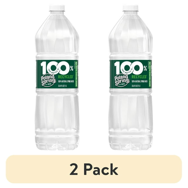 (2 pack) POLAND SPRING Brand 100% Natural Spring Water, 1-Liter plastic ...