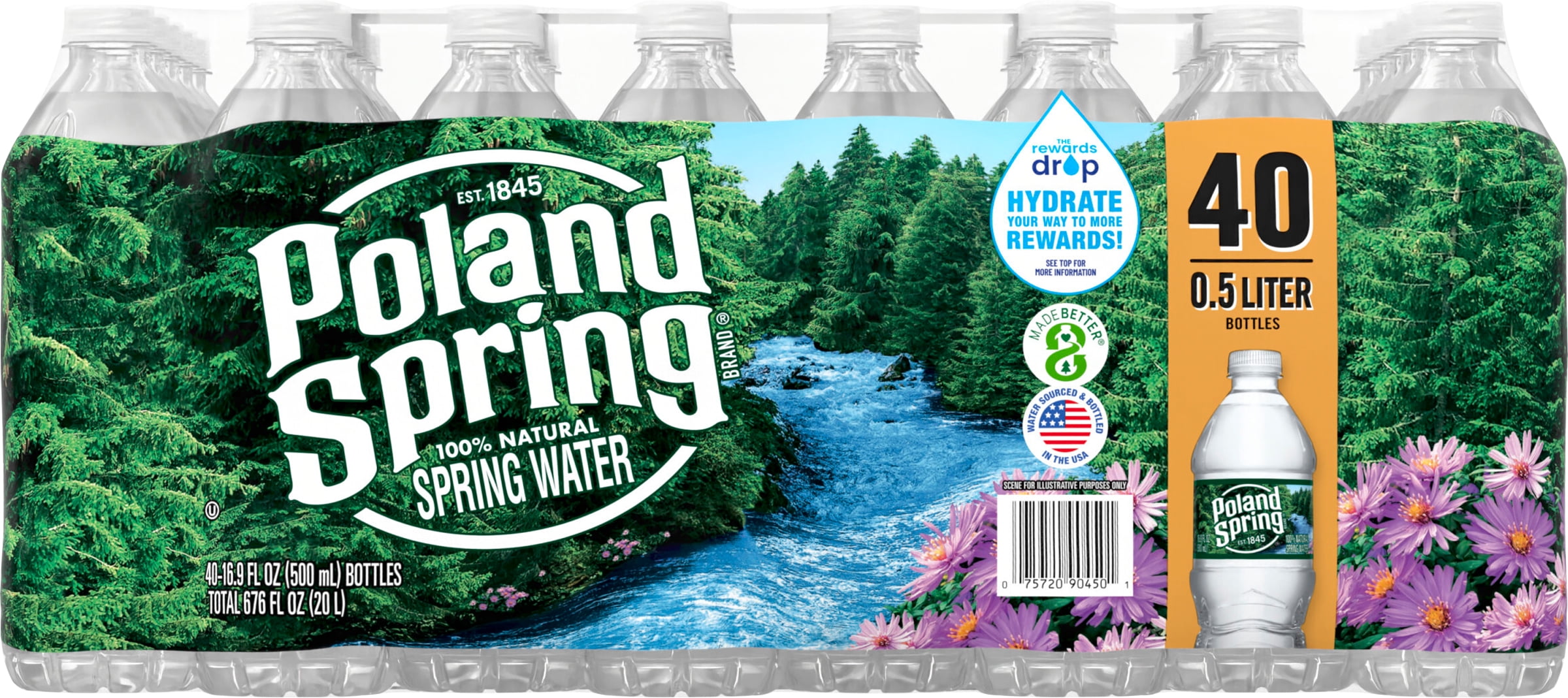 POLAND SPRING Brand 100% Natural Spring Water, 16.9-ounce plastic ...