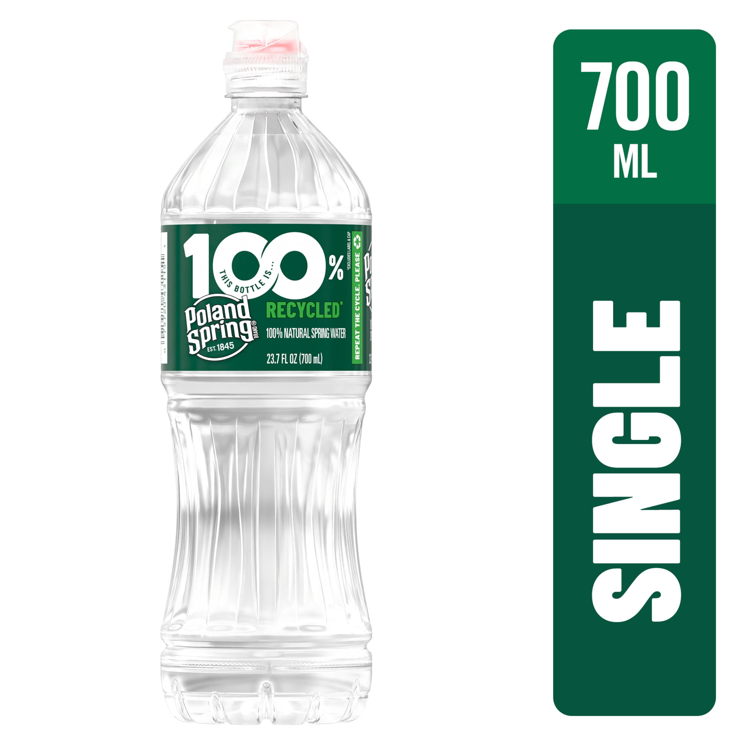 Poland Spring Maine Spring Water, Sport Cap, 23.7 fl oz, Single Plastic ...