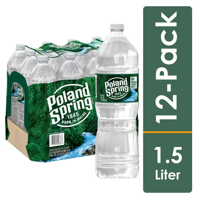 POLAND SPRING 100% Natural Spring Water, 50.7oz Plastic Bottles ...