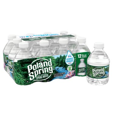 POLAND SPRING Brand Natural Spring Water, 8-ounce Mini Plastic Bottles ...
