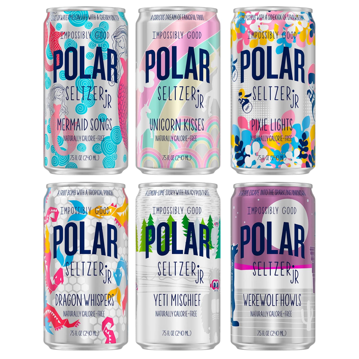 POLAR 100% Natural Seltzer Jr - The Impossibly Good Collection Variety ...