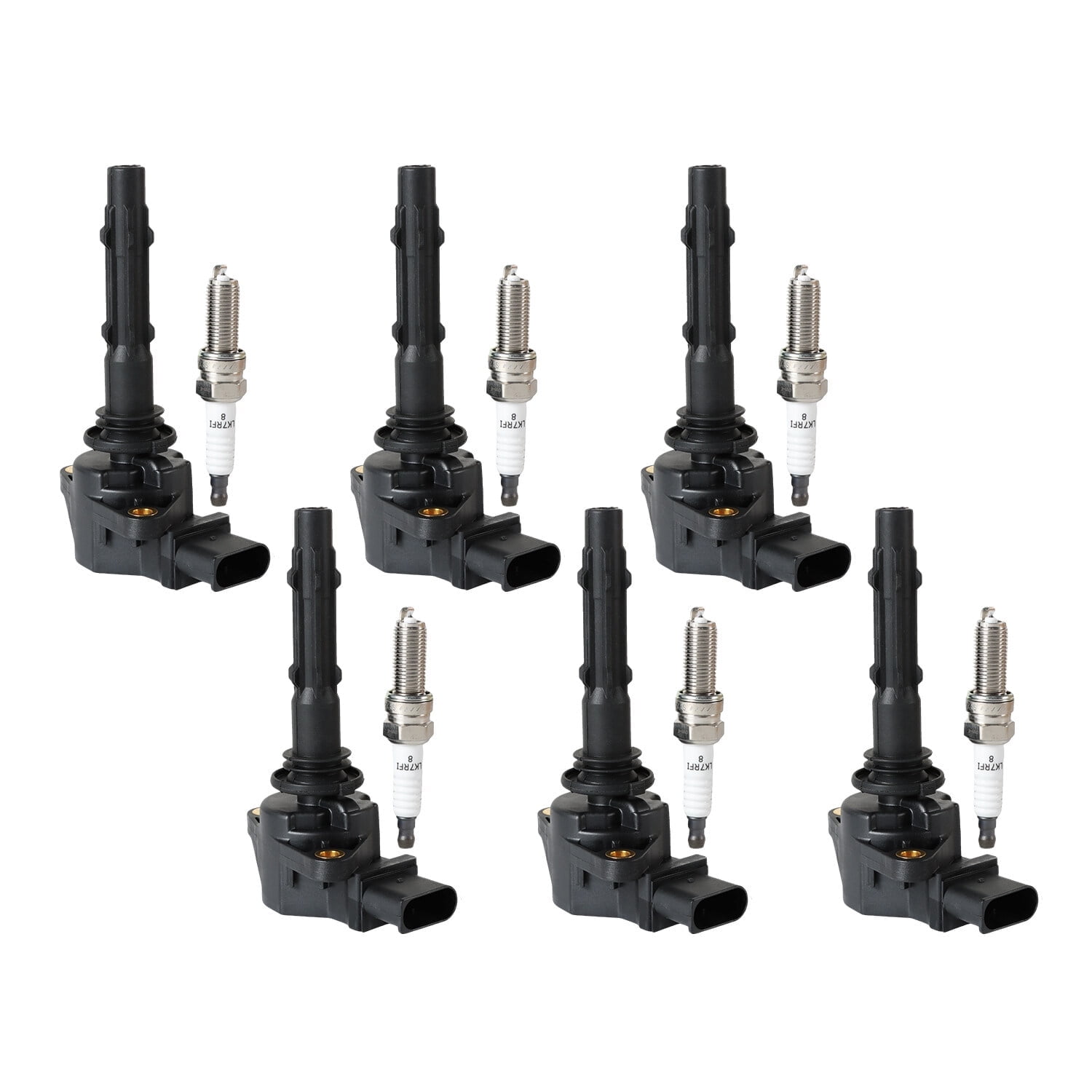 POLARPRA 6pcs Ignition Coils + 6pcs Iridium Spark Plugs For Mercedes ...