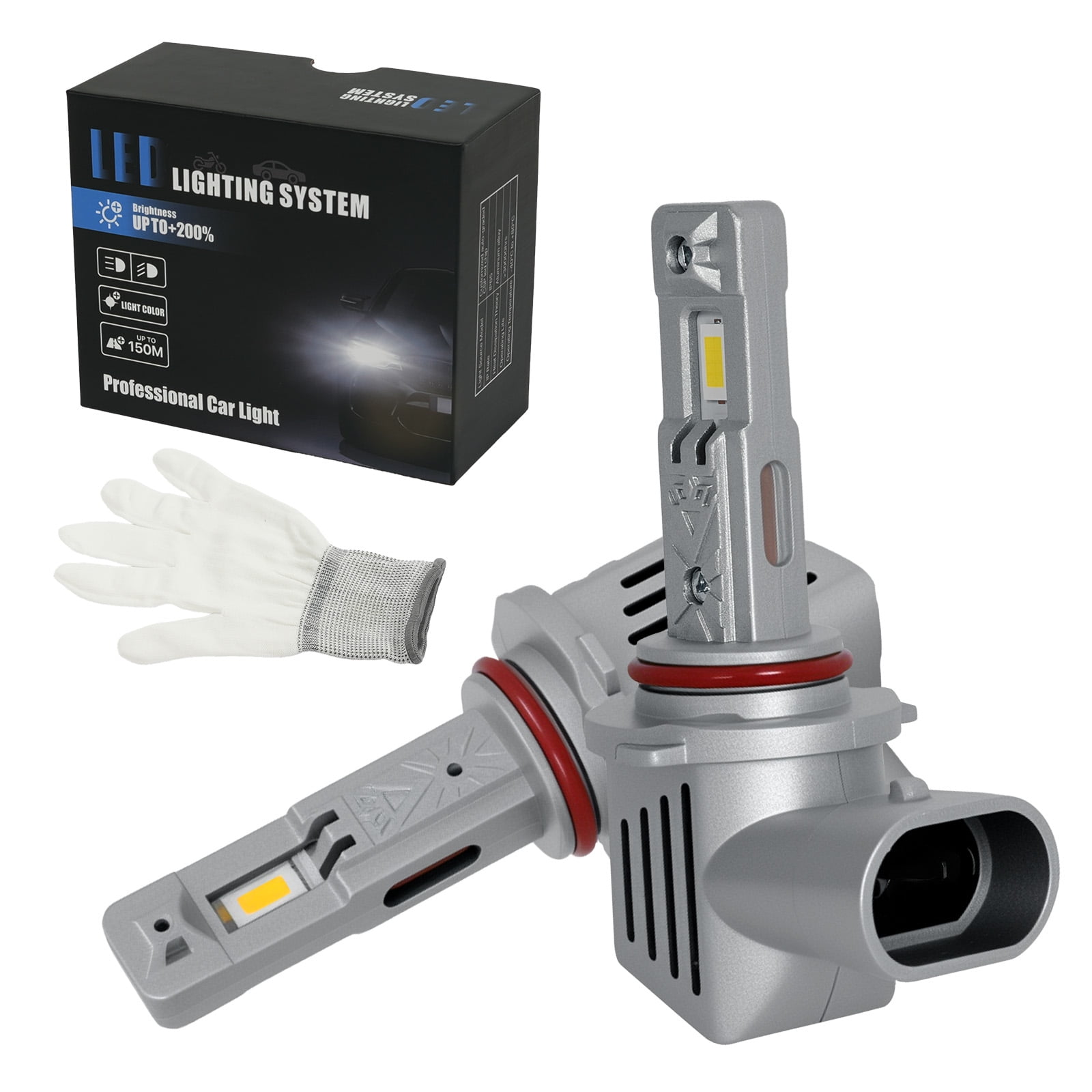 POLARPRA 9005 LED Headlight Bulbs 20000LM, 8 CSP Chips, 6500K White, Plug and Play - Pack of 2 ...