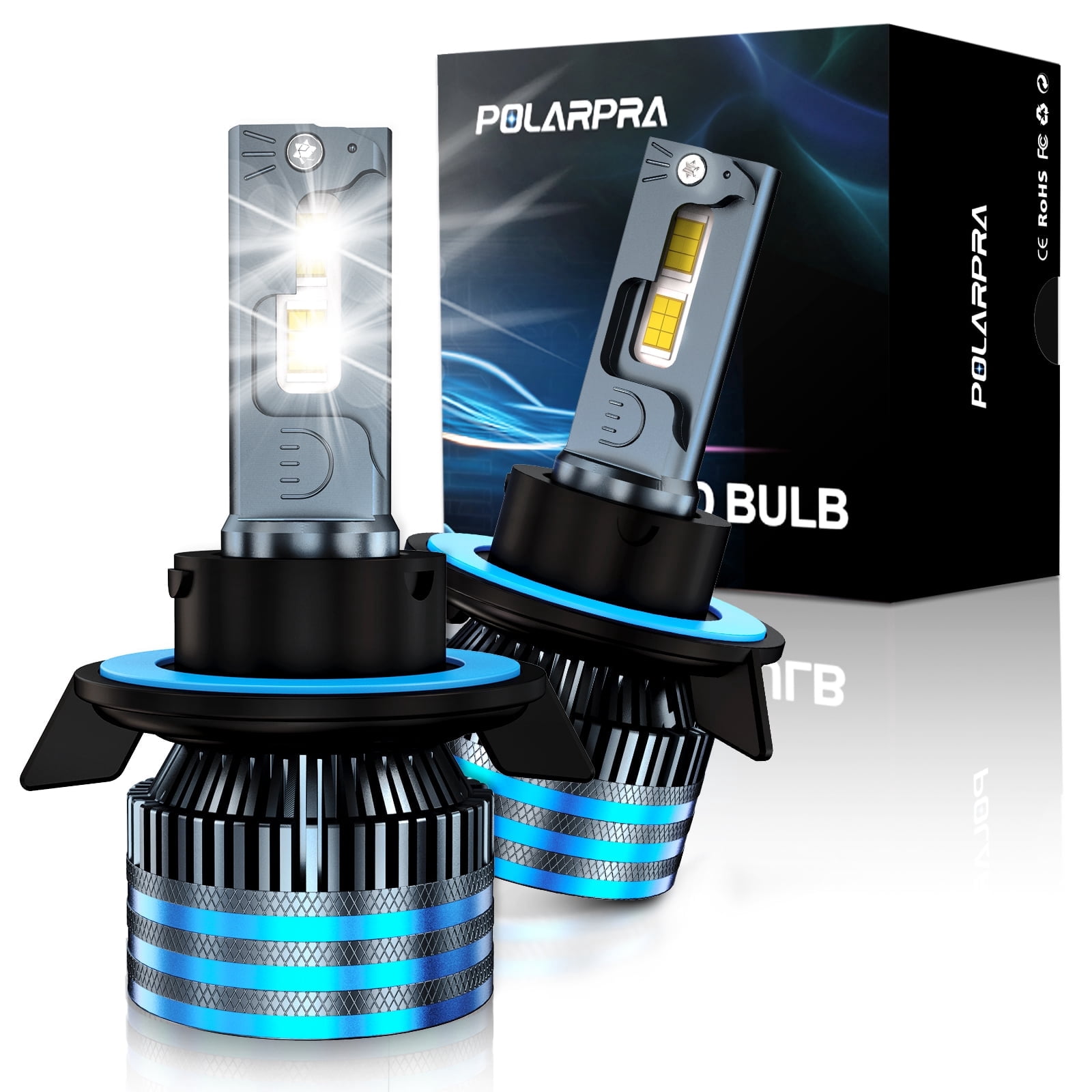 POLARPRA H13/9008 LED Headlight Bulbs - 18,000LM, 6500K Cool White - 2 ...