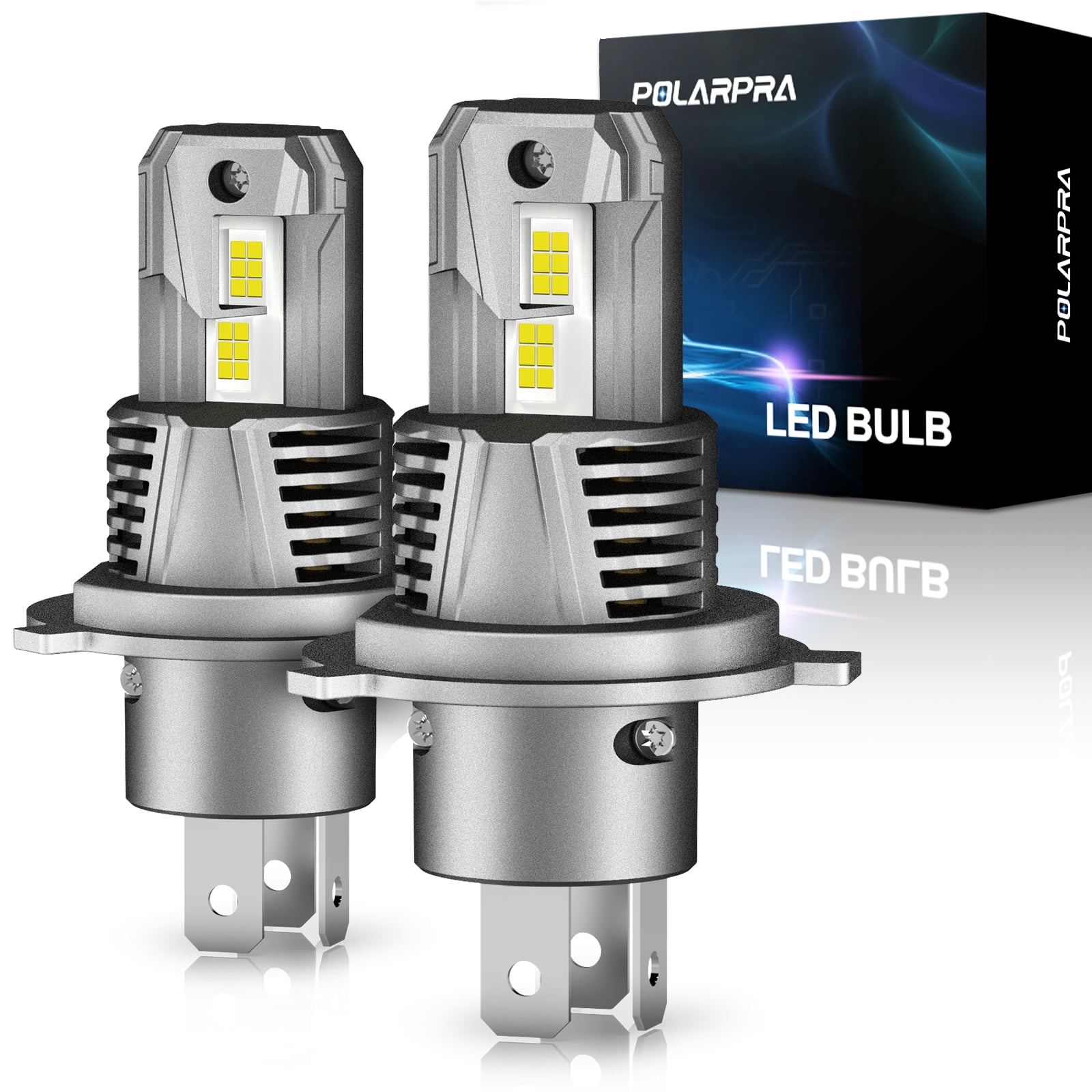 POLARPRA H4/9003/HB2 LED Headlight Bulbs, 22,000LM, 6500K Cool White ...