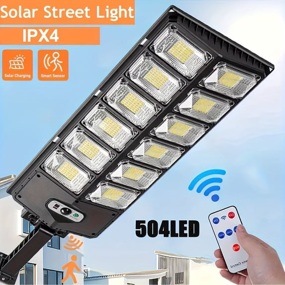 POLEET Solar Street Lights, Waterproof Outdoor Solar Lights, LED Flood ...