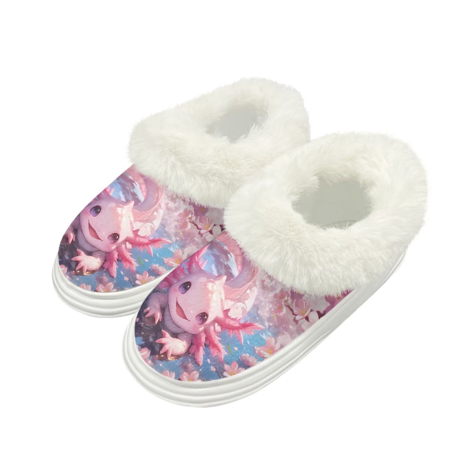 POLERO 3D Axolotl Print Women Slippers Comfortable Thick Sole House ...