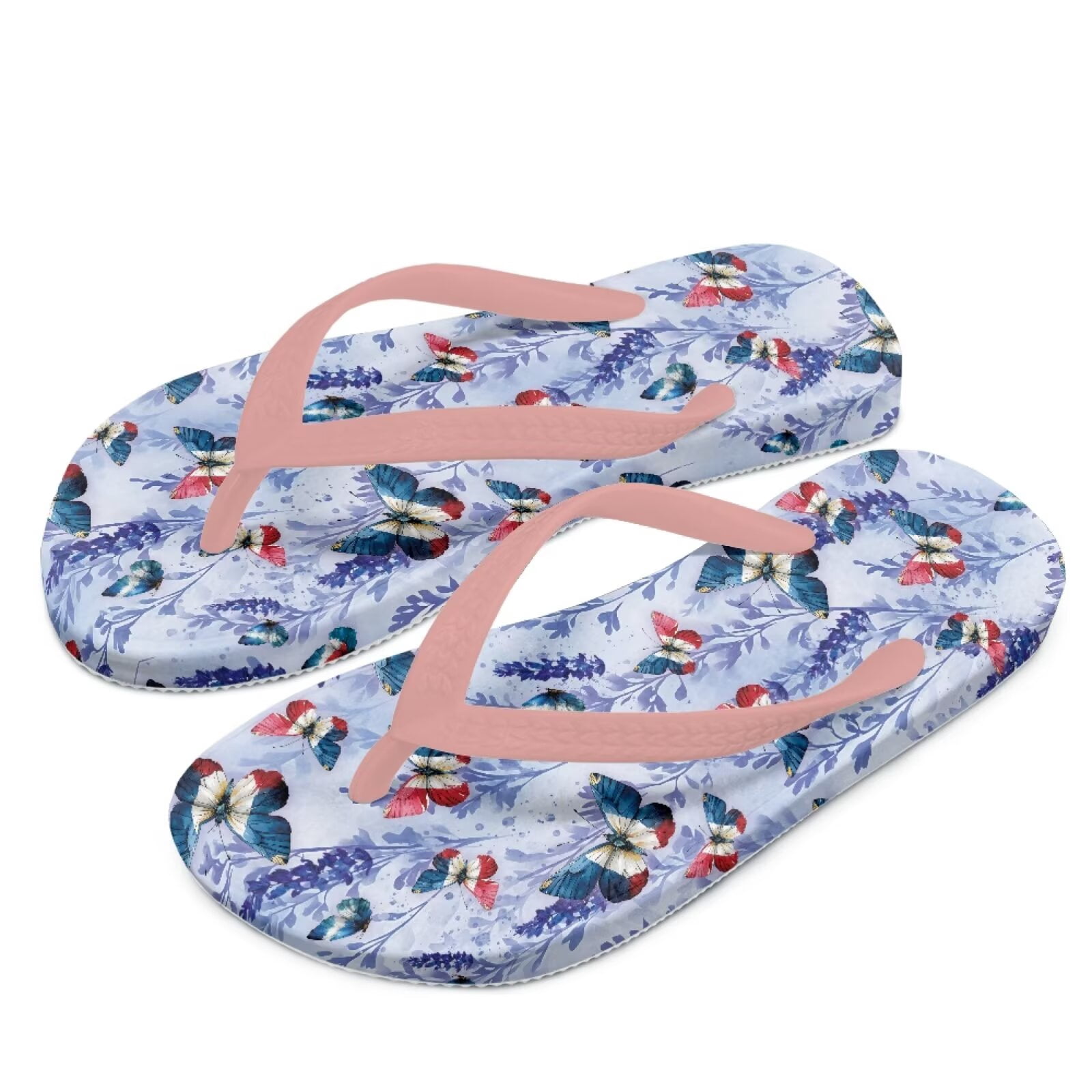 POLERO Boy Flips Flops for Kids Butterfly&Lavender Purple Print Child ...