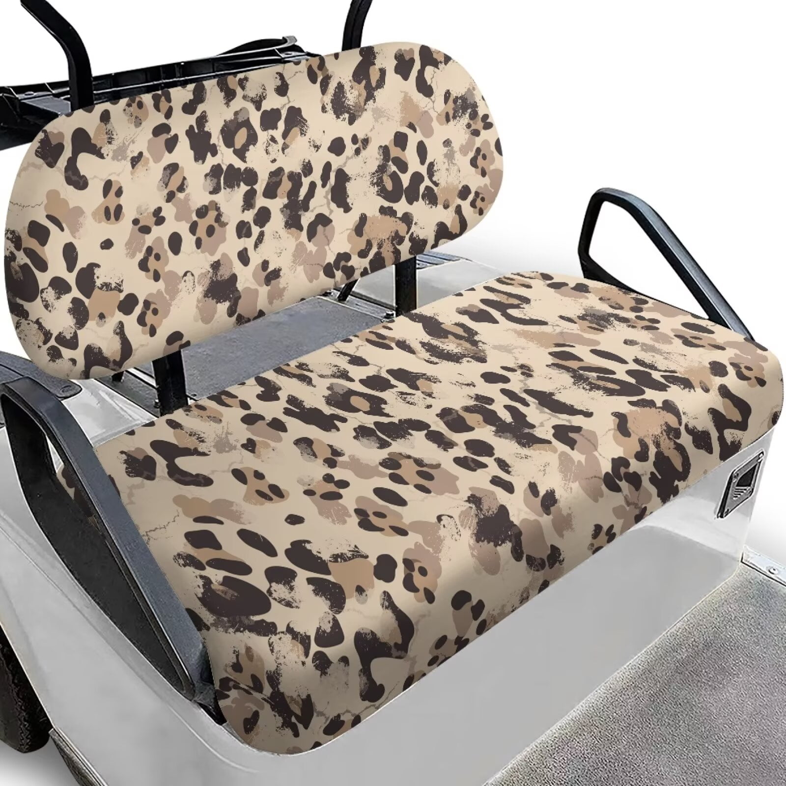 POLERO Brown Cheetah Print Golf Cart Seat Covers and Backrest Cover ...