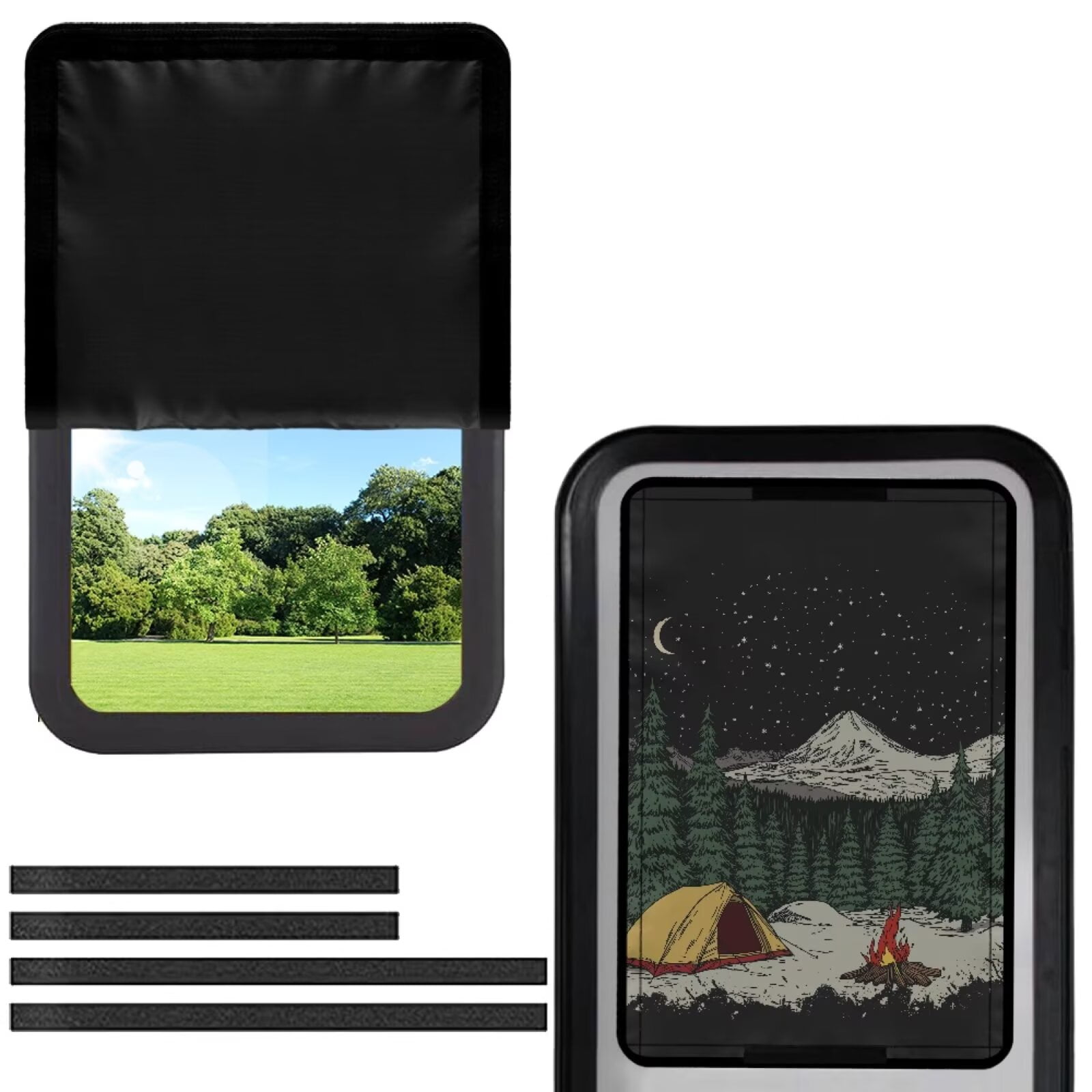 POLERO Camping Forest Moon Night RV Door Window Shade with Hook and ...