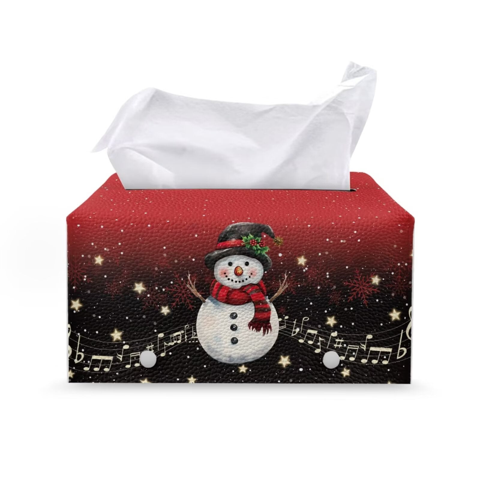POLERO Christmas Rectangle Tissue Box Cover - Waterproof PU Leather ...