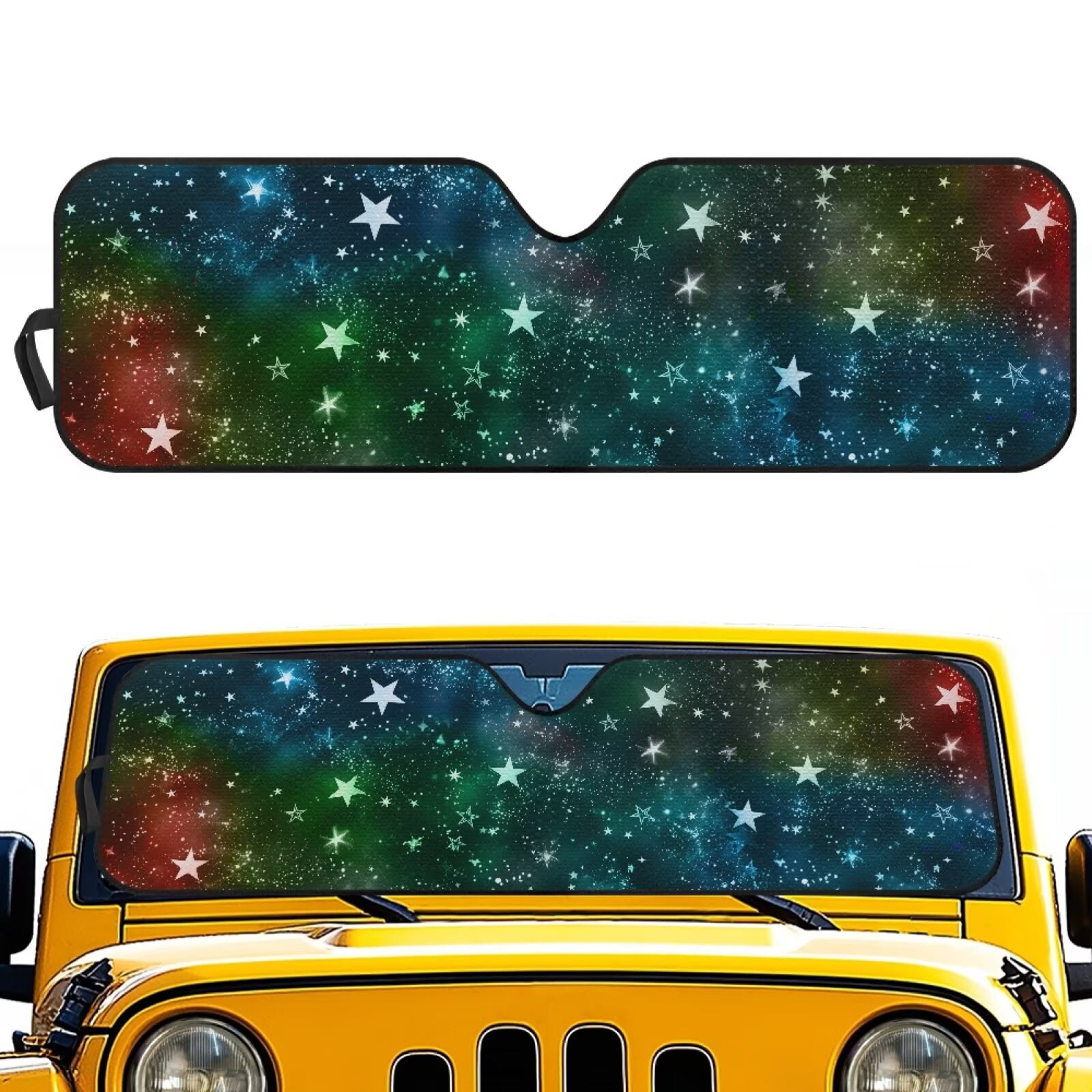 POLERO Green Galaxy Stars Universal Windshield Sun Shade for Car Truck ...