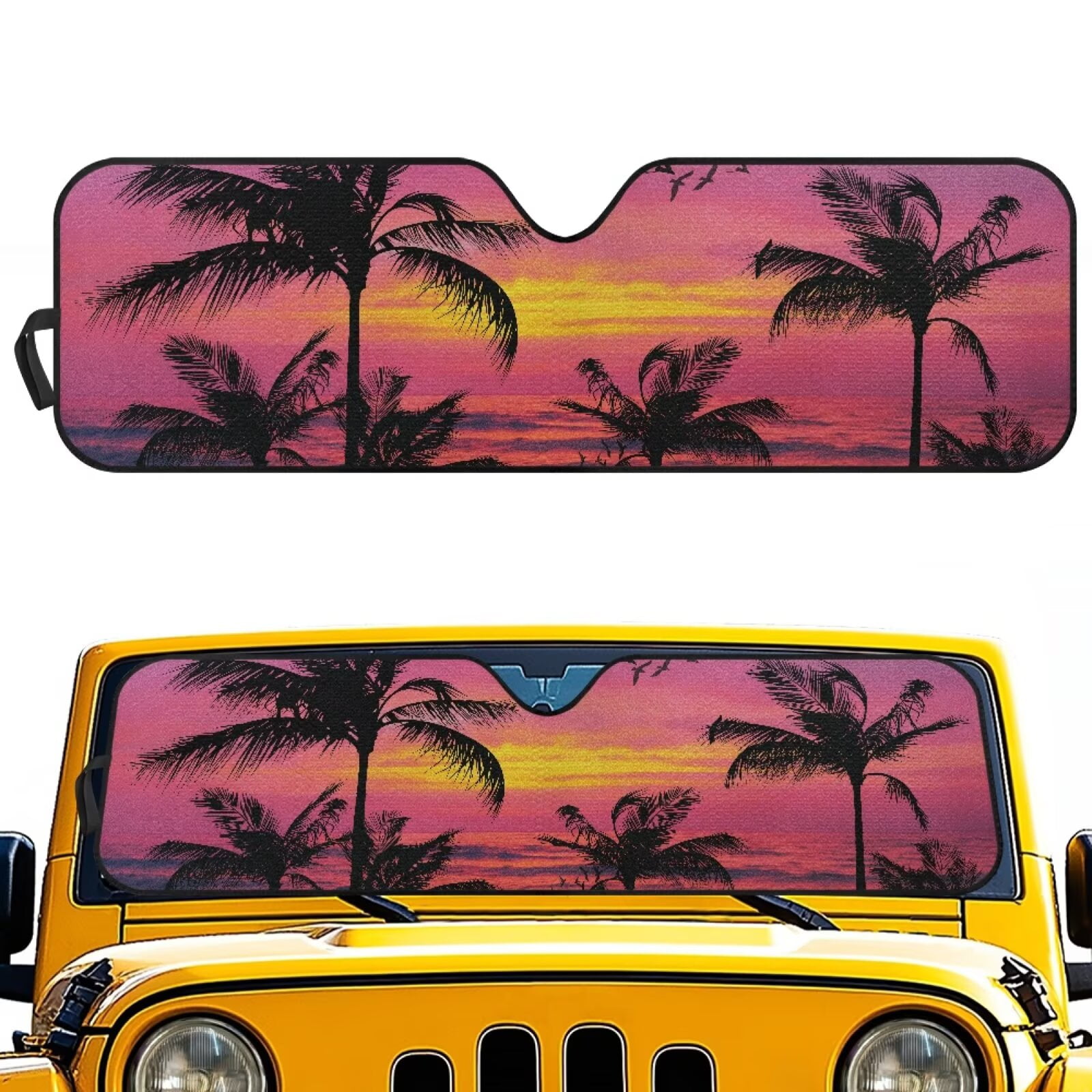 POLERO Hawaii Palm Tree Purple Car Windshield Sun Shade for Car Front ...
