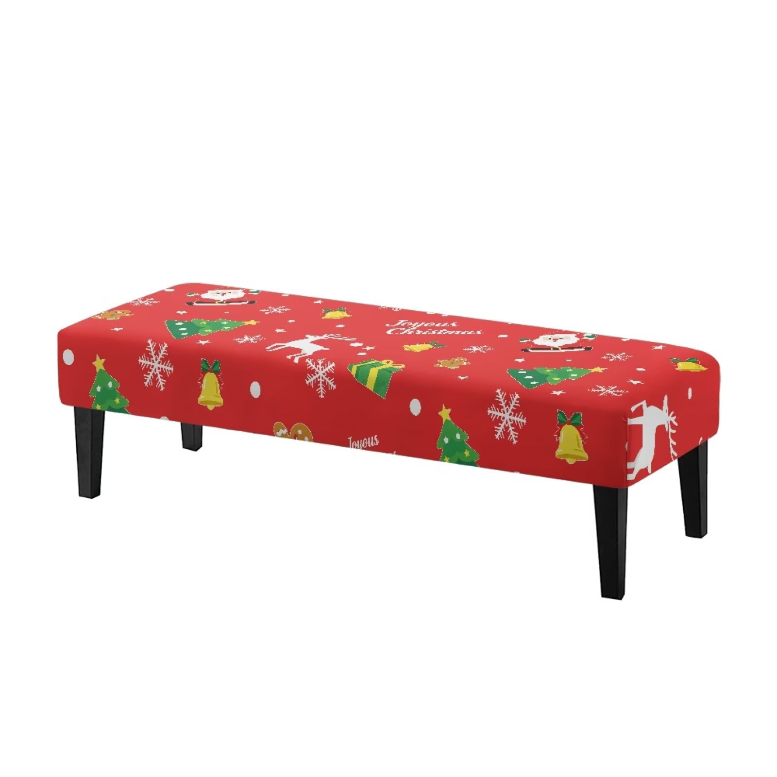 POLERO Sretch Bench Covers Slipcover Joyous Christmas Design Dining ...