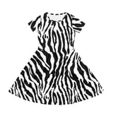 POLERO Zebra Pattern Polyester Spandex Girls Short Sleeve Maxi Dress ...