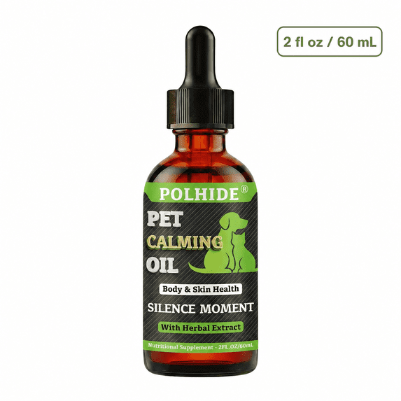 POLHIDE Pet Calming Oil Supplement for Dogs & Cats, L-Theanine ...