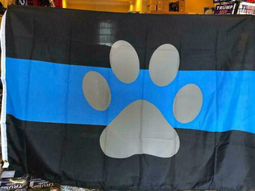 POLICE K9 PAW PRINT THIN BLUE LINE CANINE FLAG 3X5 AMERICAN LAW ...