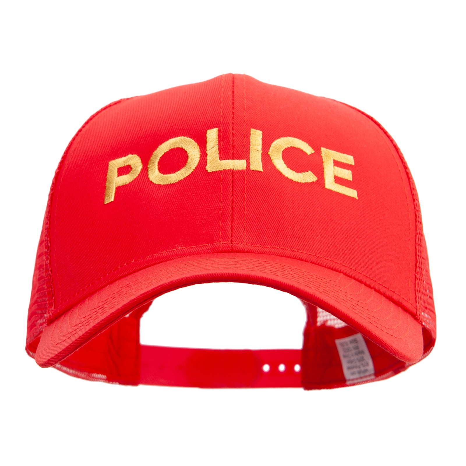 POLICE Letter Embroidered Big Size Solid Cotton Twill High Profile Mesh ...