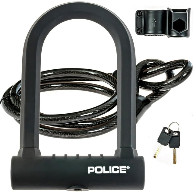 POLICE U-Lock Bike Lock with Key, U-Lock for Bicycles, Lock for ...