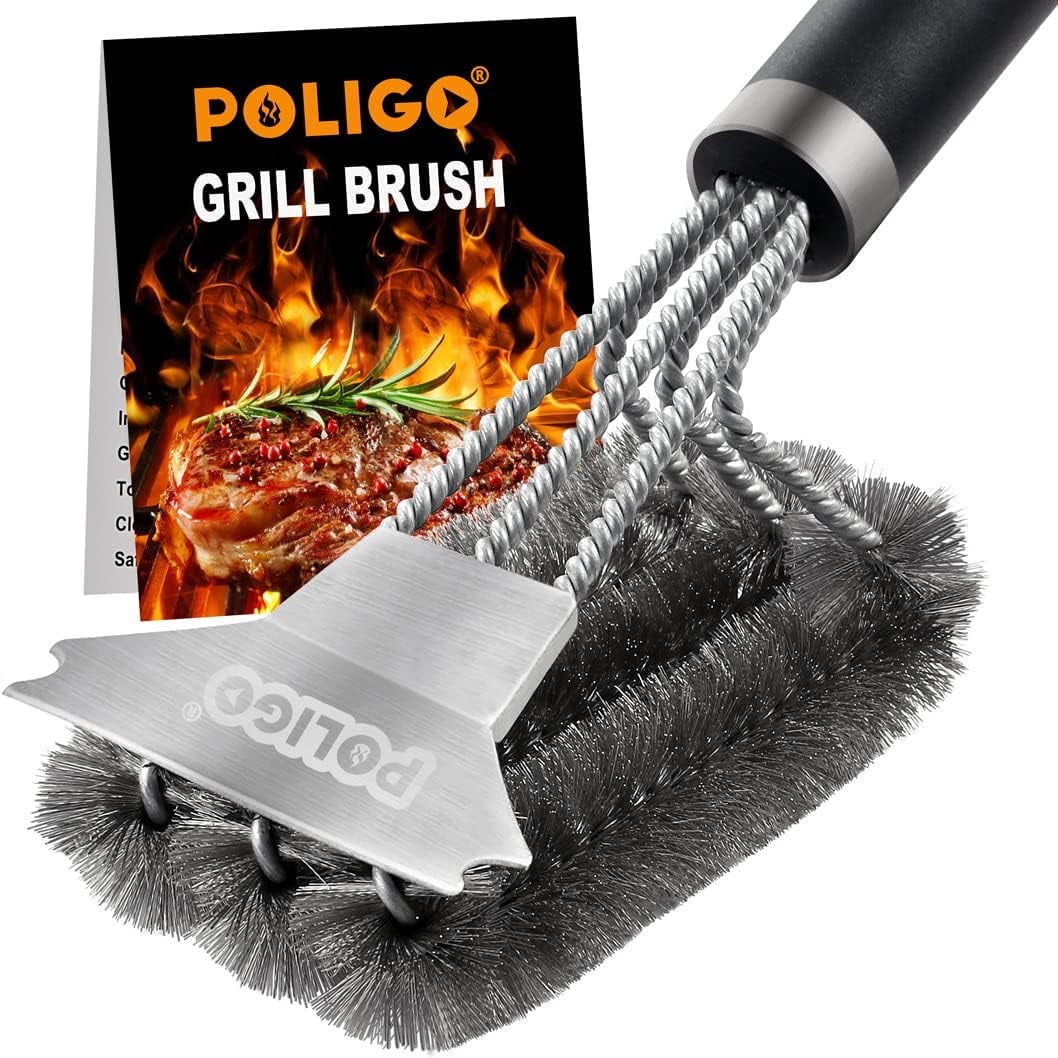 POLIGO Safe Grill Brush and Scraper Bristle Free - Best BBQ Brush for ...
